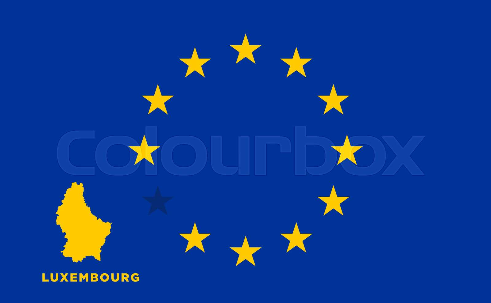 EU flag with Luxembourg country. European Union membership Luxembourg ...