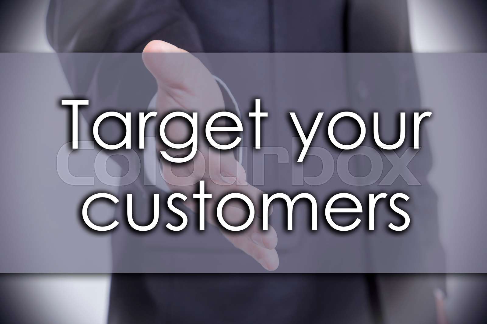 Target your customers - business concept with text | Stock image ...