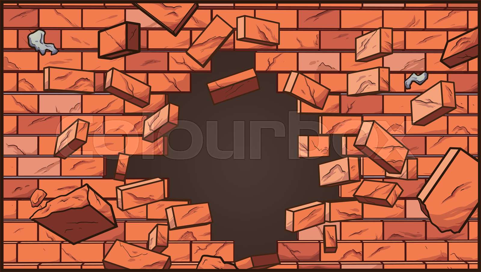 pared, roto, dibujos | Vector de archivo | Colourbox