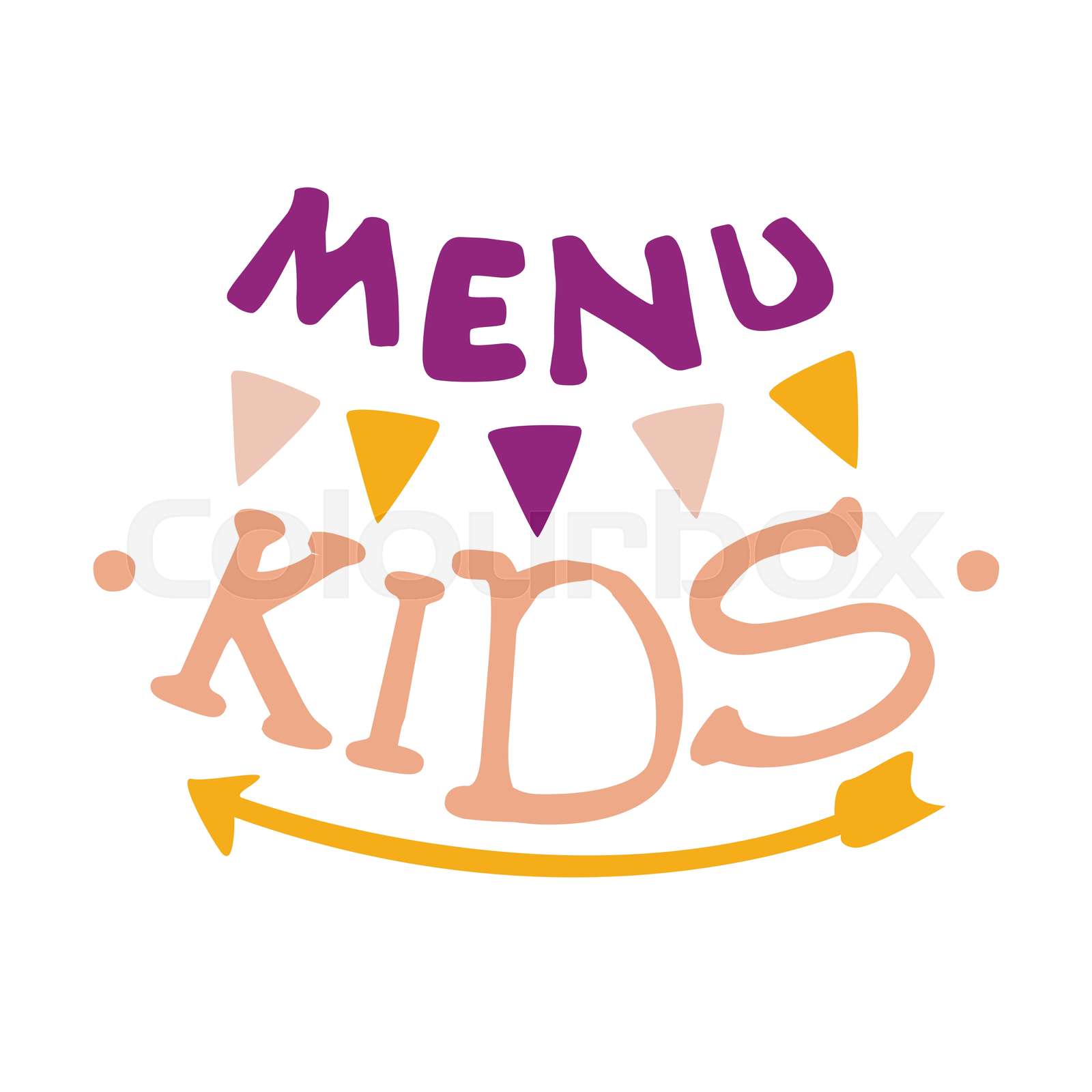 Kids Food, Cafe Special Menu For Children Colorful Promo Sign Template ...