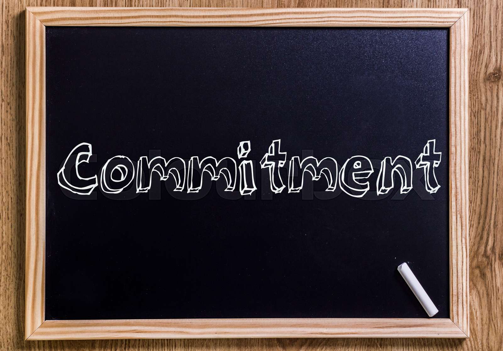 Commitment - New chalkboard with 3D outlined text | Stock image | Colourbox