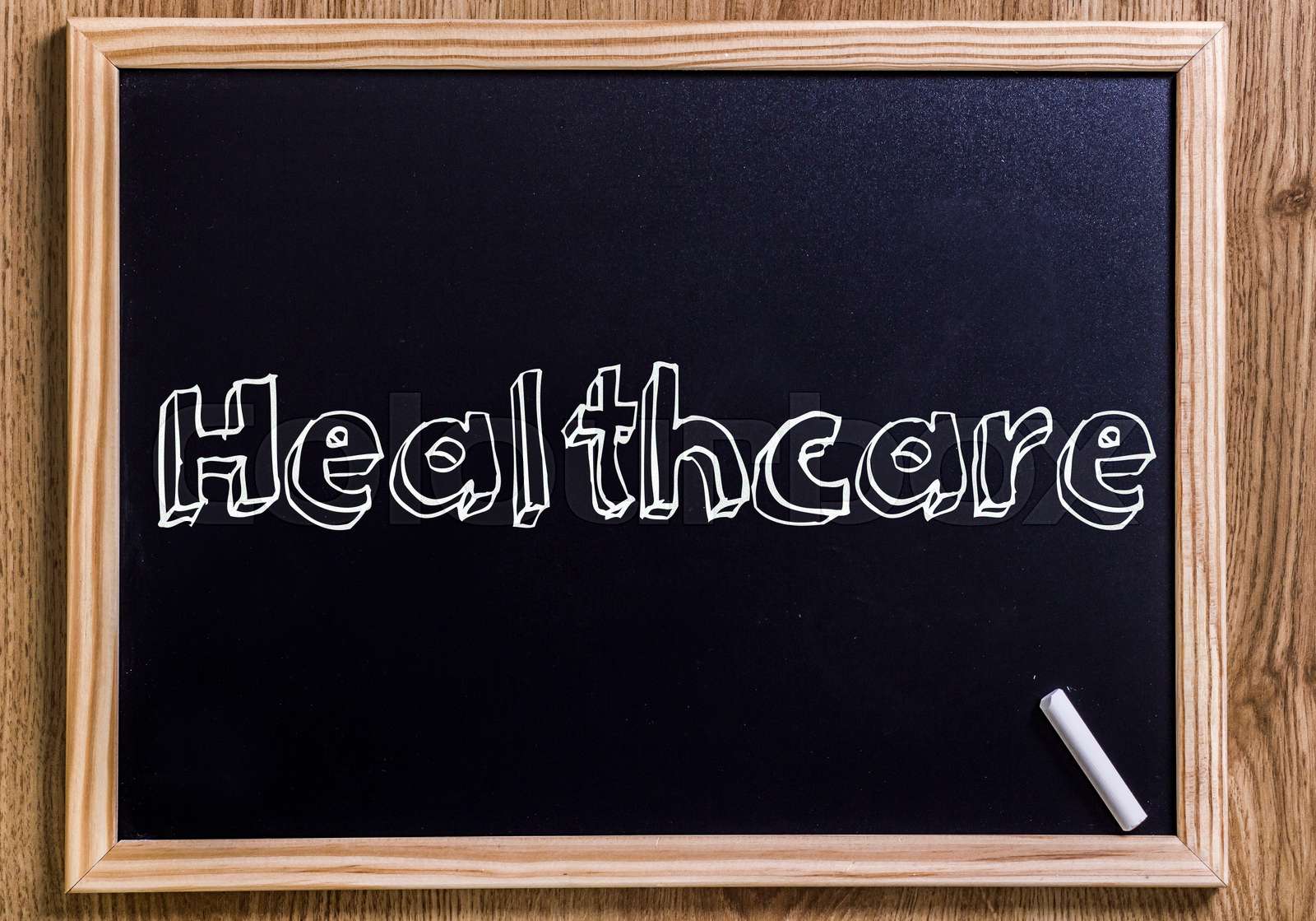 Healthcare - New chalkboard with 3D outlined text | Stock image | Colourbox