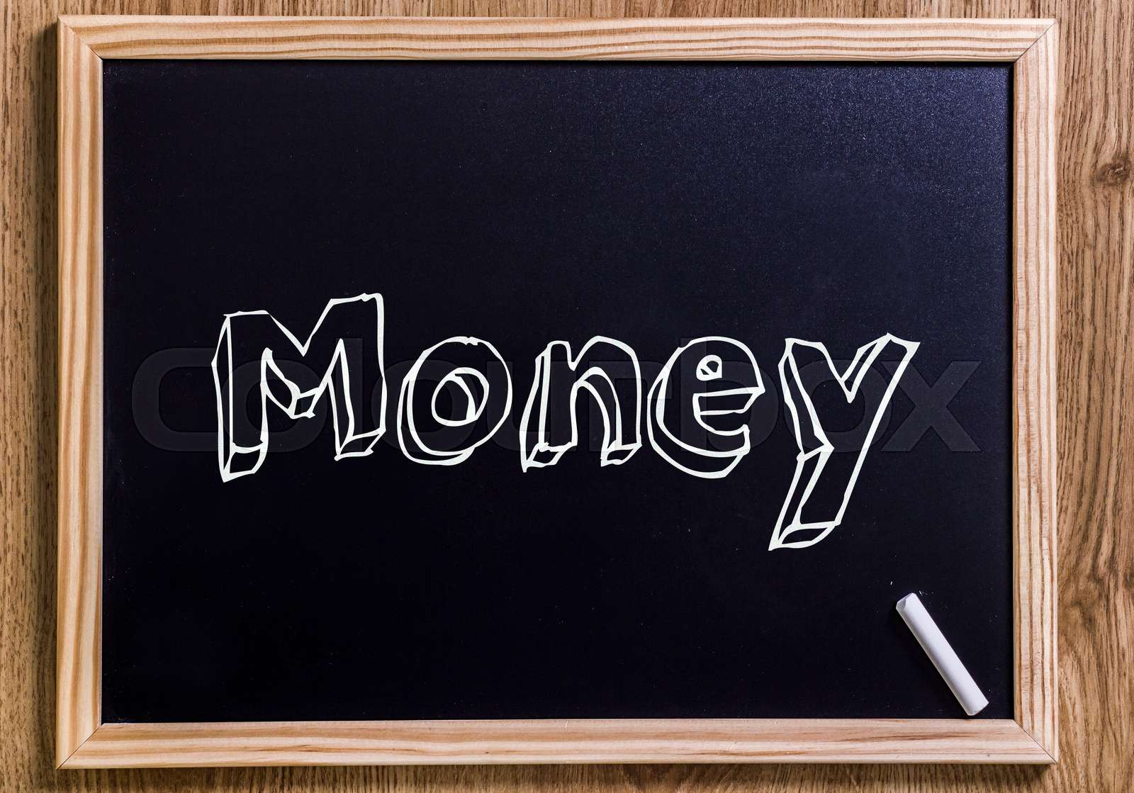 Money - New chalkboard with 3D outlined text | Stock image | Colourbox