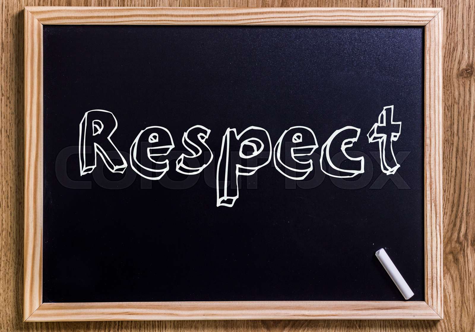 Respect - New chalkboard with 3D outlined text | Stock image | Colourbox