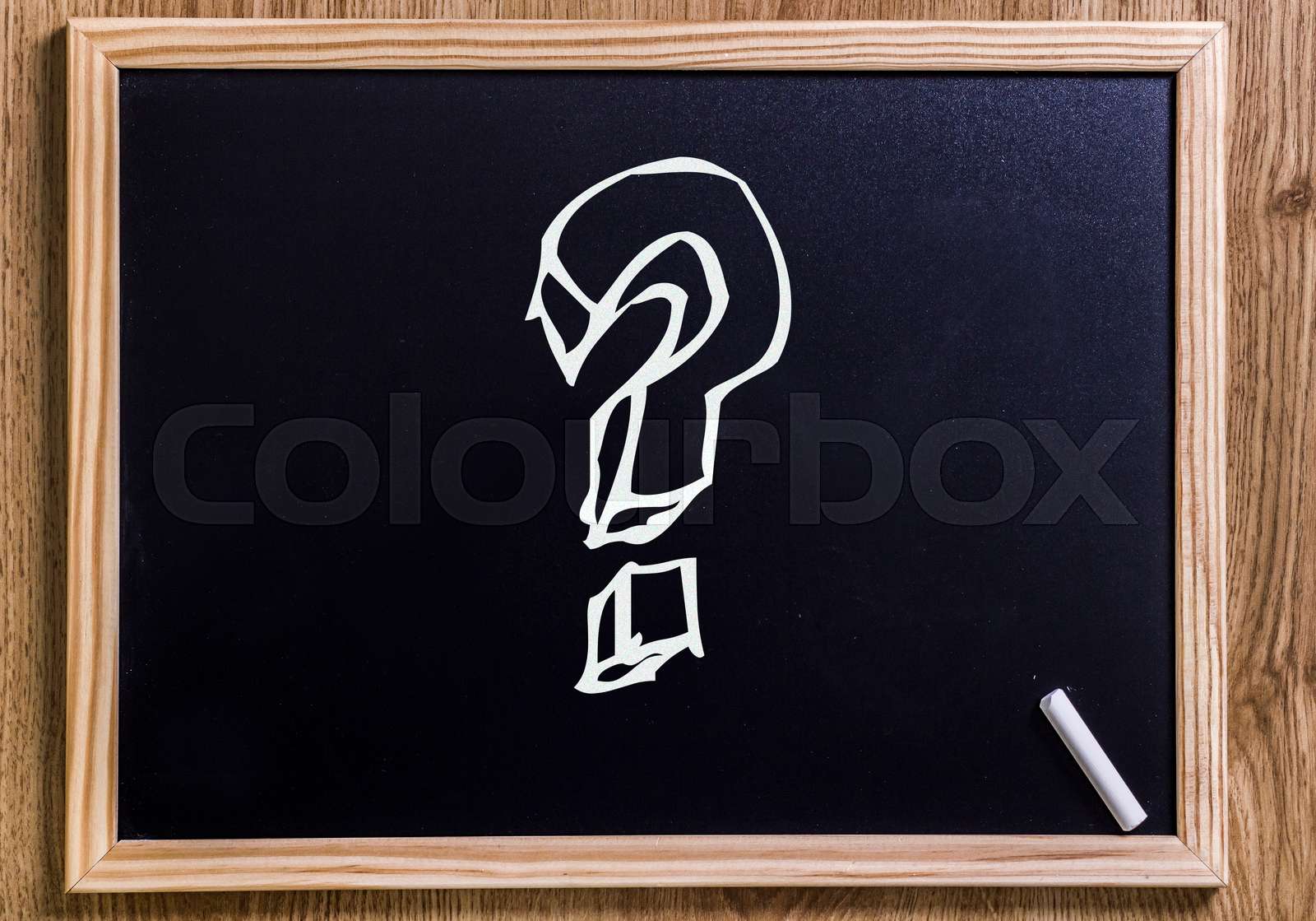 One question mark - New chalkboard with 3D outlined text | Stock image ...