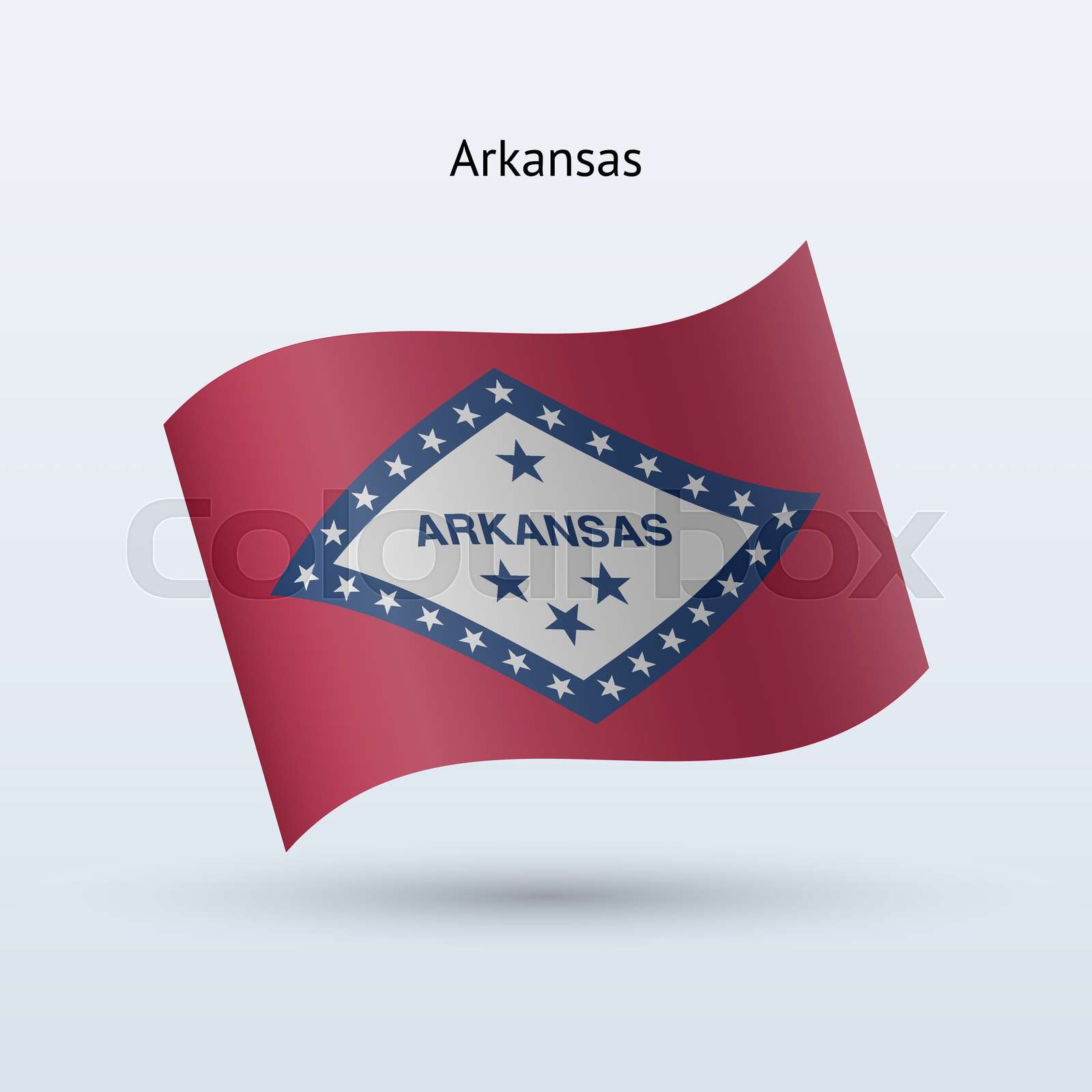 State Of Arkansas Flag Waving Form Vector Illustration Stock Vector