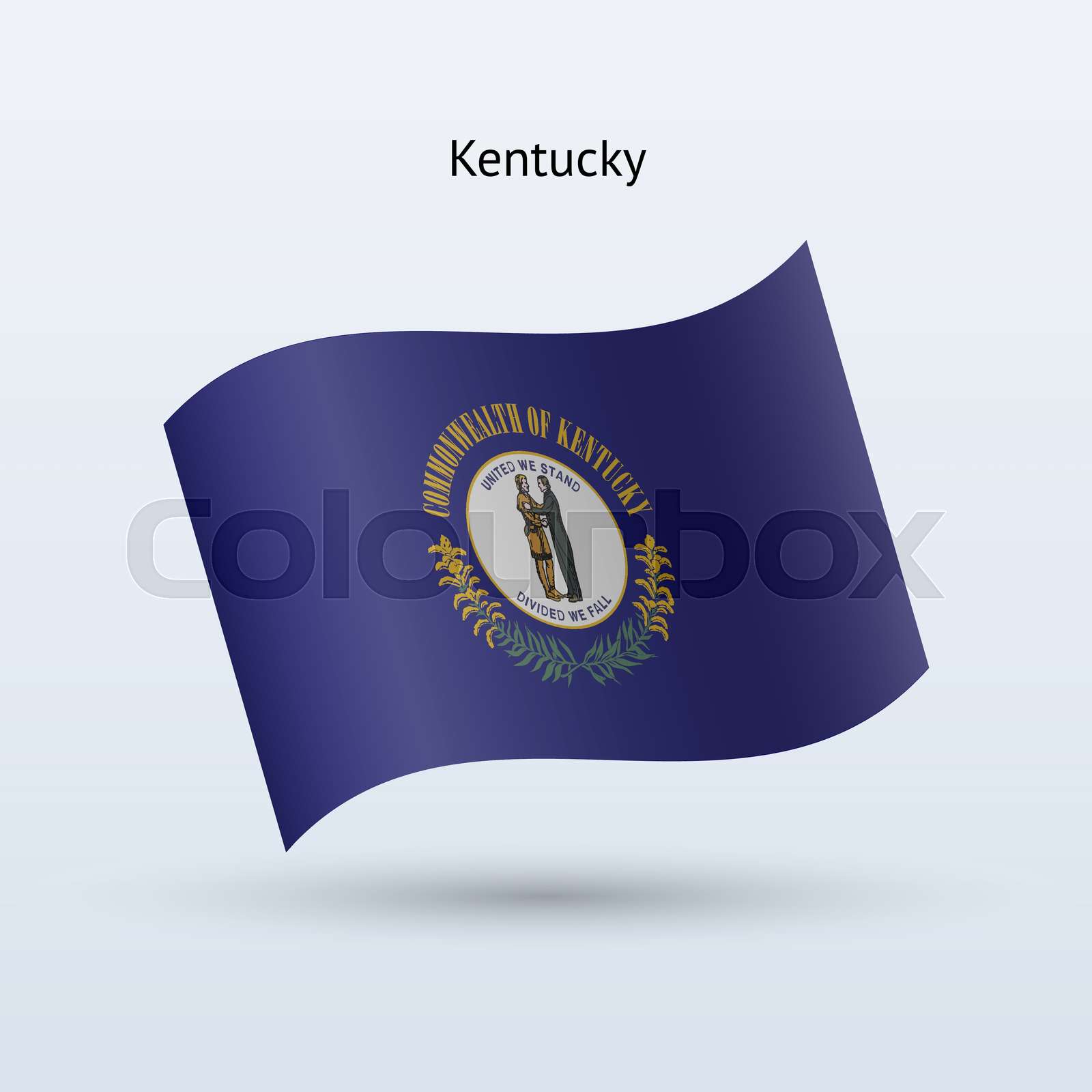 State of Kentucky flag waving form. Vector illustration. | Stock vector ...