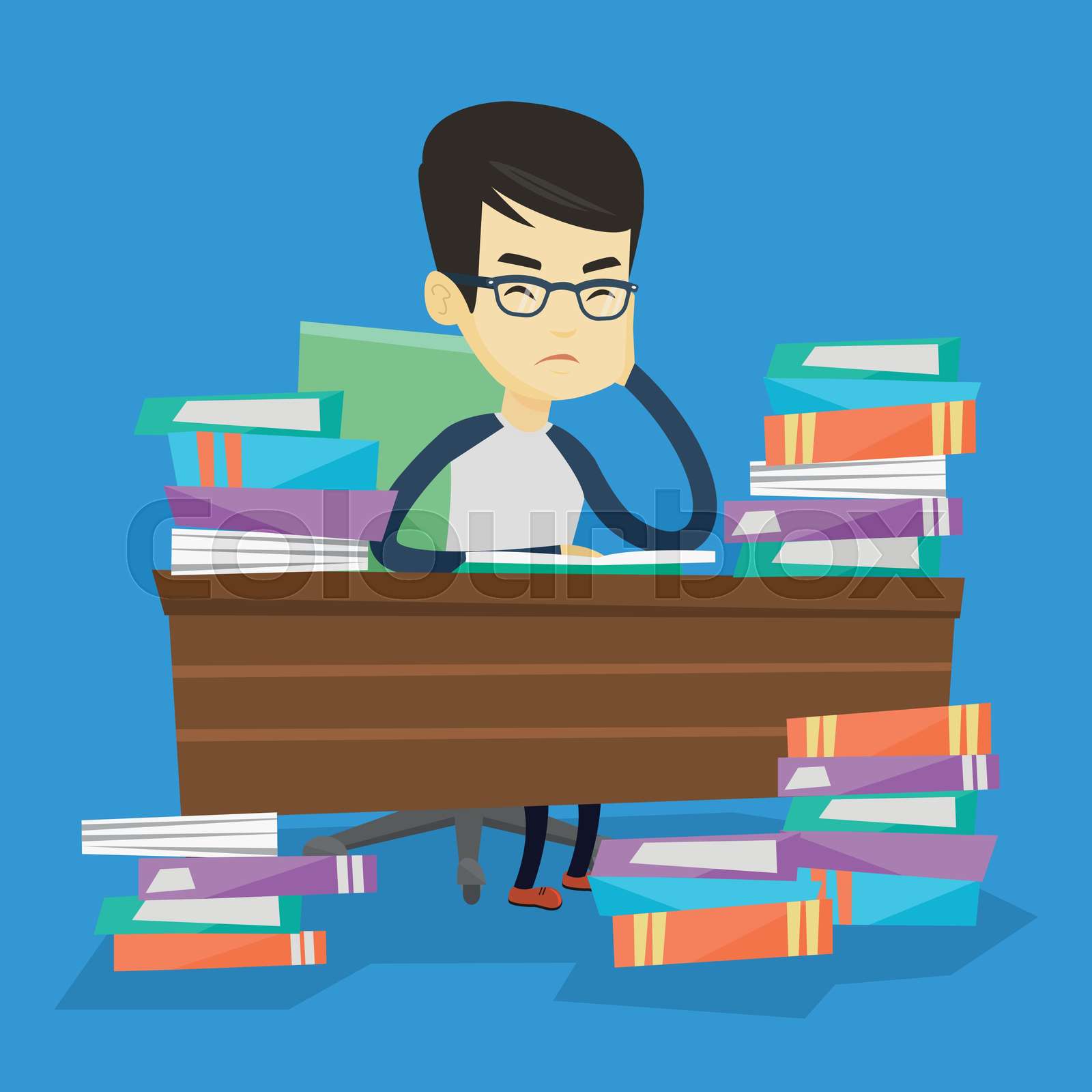 studerende, student, stresset | Stock vektor | Colourbox