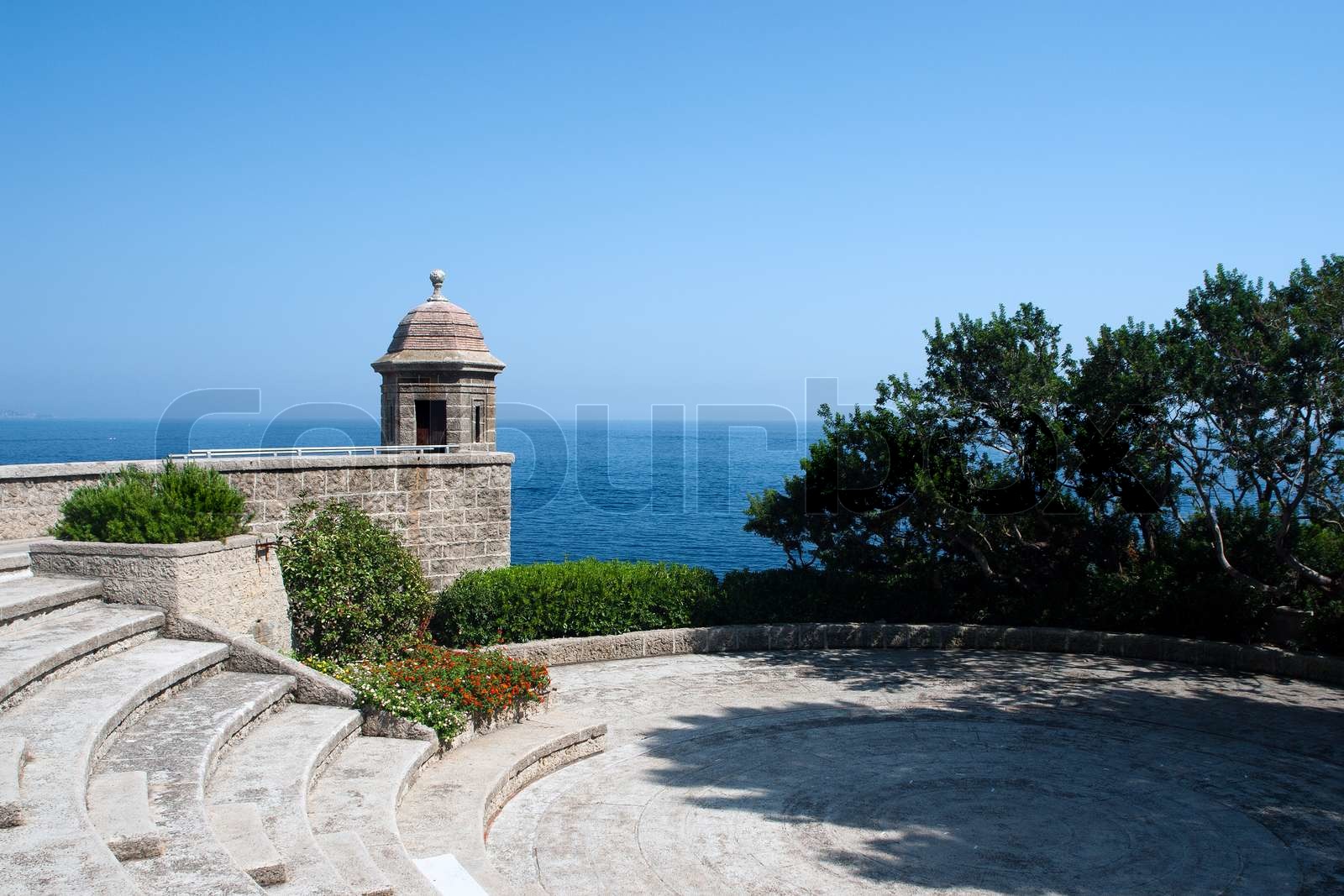Old fashioned castle tower in Monaco | Stock image | Colourbox