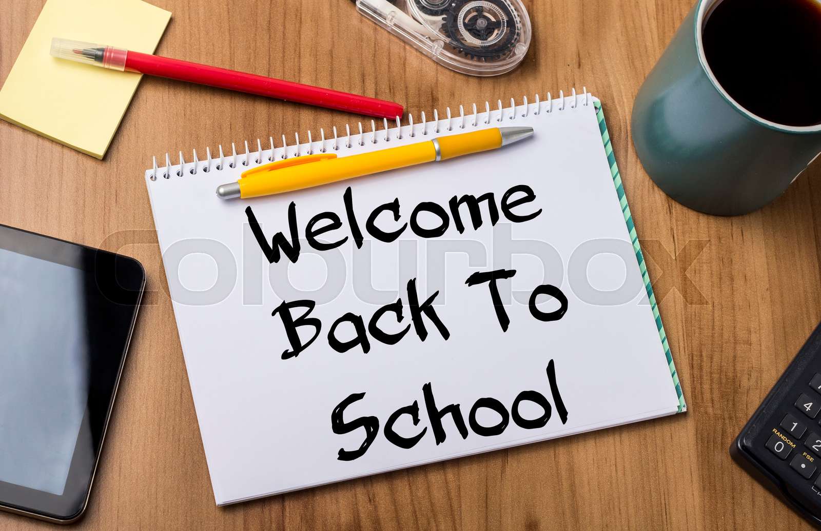 Welcome Back To School - Note Pad With Text | Stock image | Colourbox
