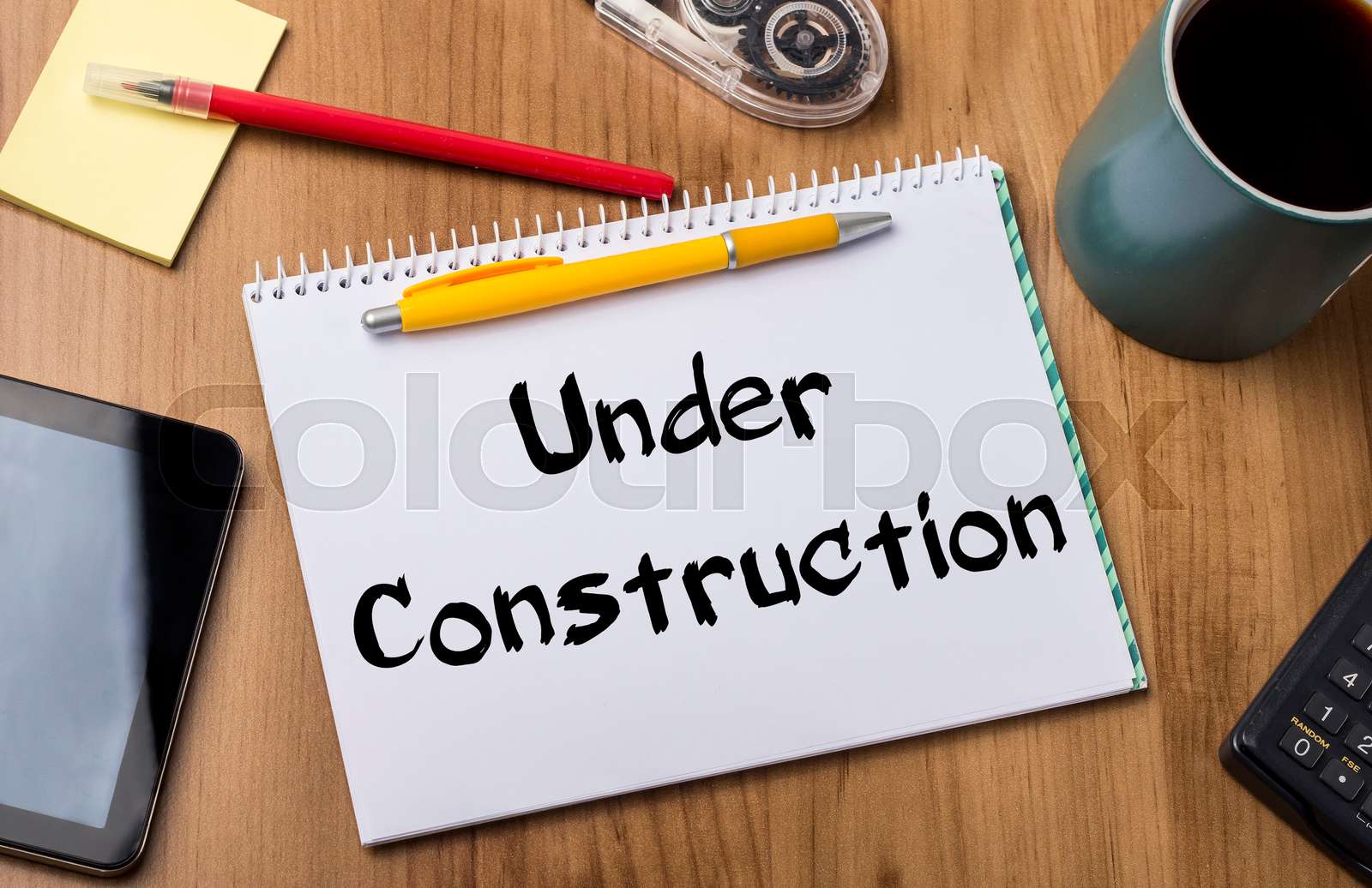 Under Construction - Note Pad With Text | Stock image | Colourbox