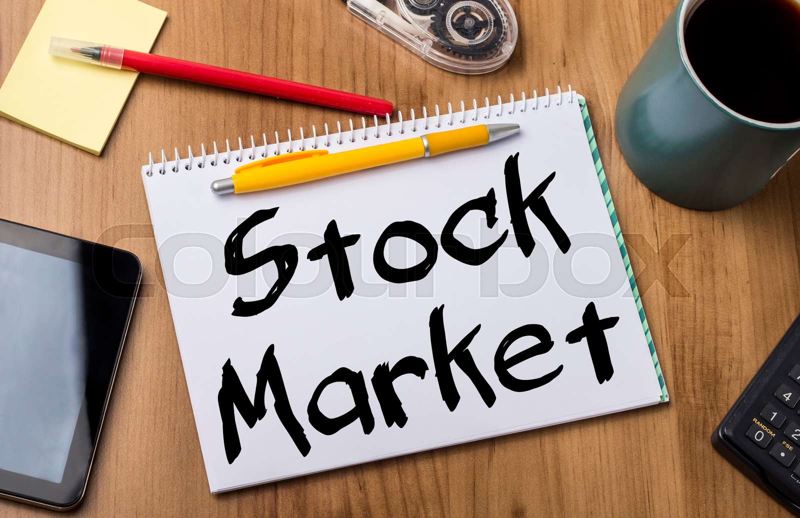 Stock Market - Note Pad With Text | Stock image | Colourbox