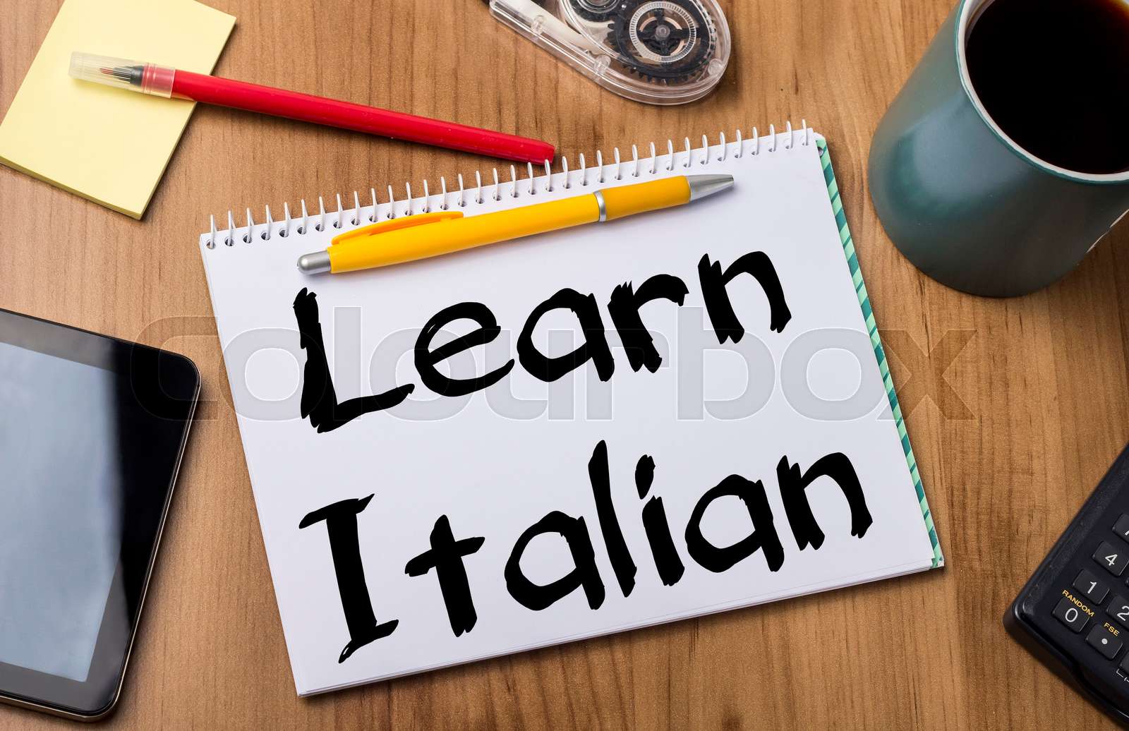 Learn Italian - Note Pad With Text | Stock image | Colourbox