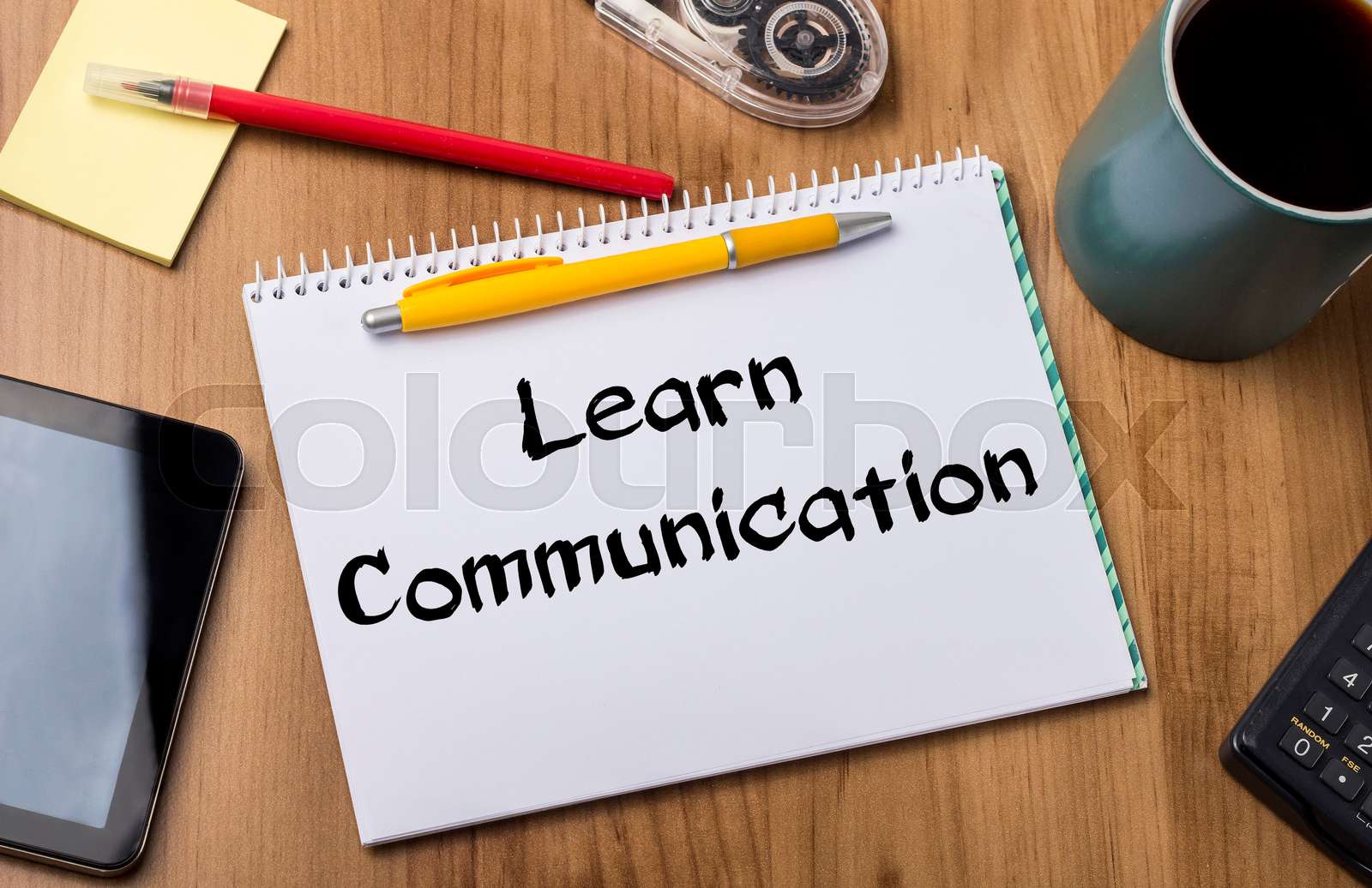 Learn Communication - Note Pad With Text | Stock image | Colourbox