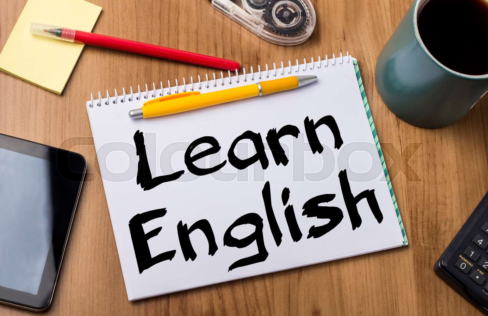 Learn English - Note Pad With Text | Stock image | Colourbox