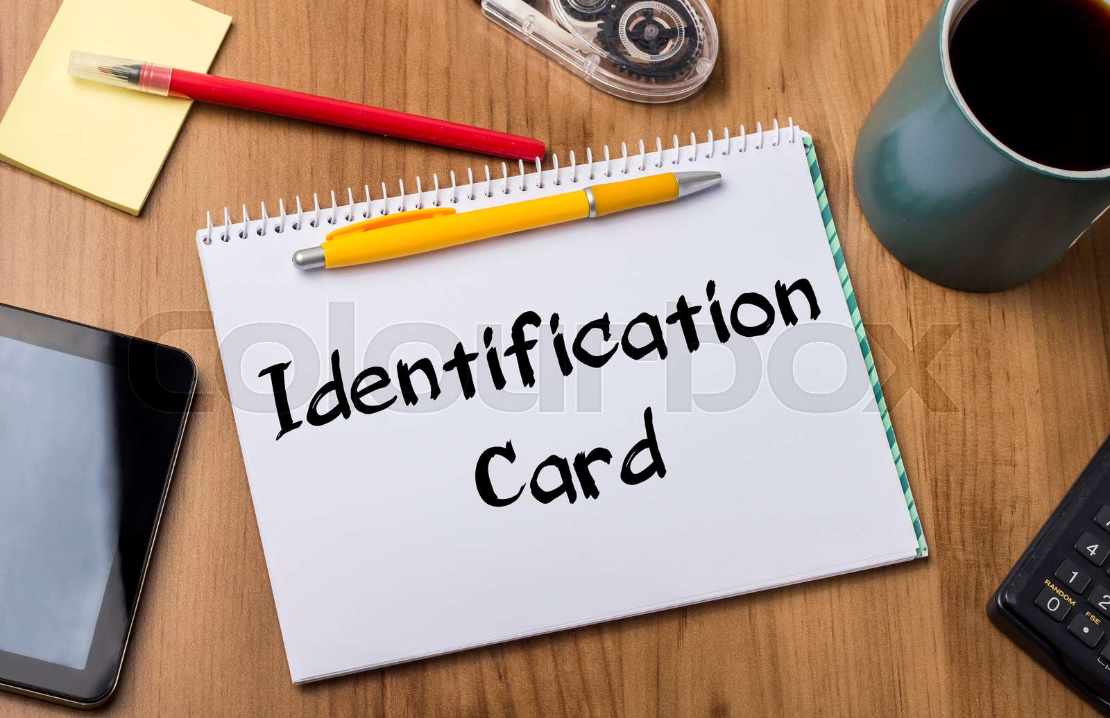 Identification Card - Note Pad With Text | Stock image | Colourbox