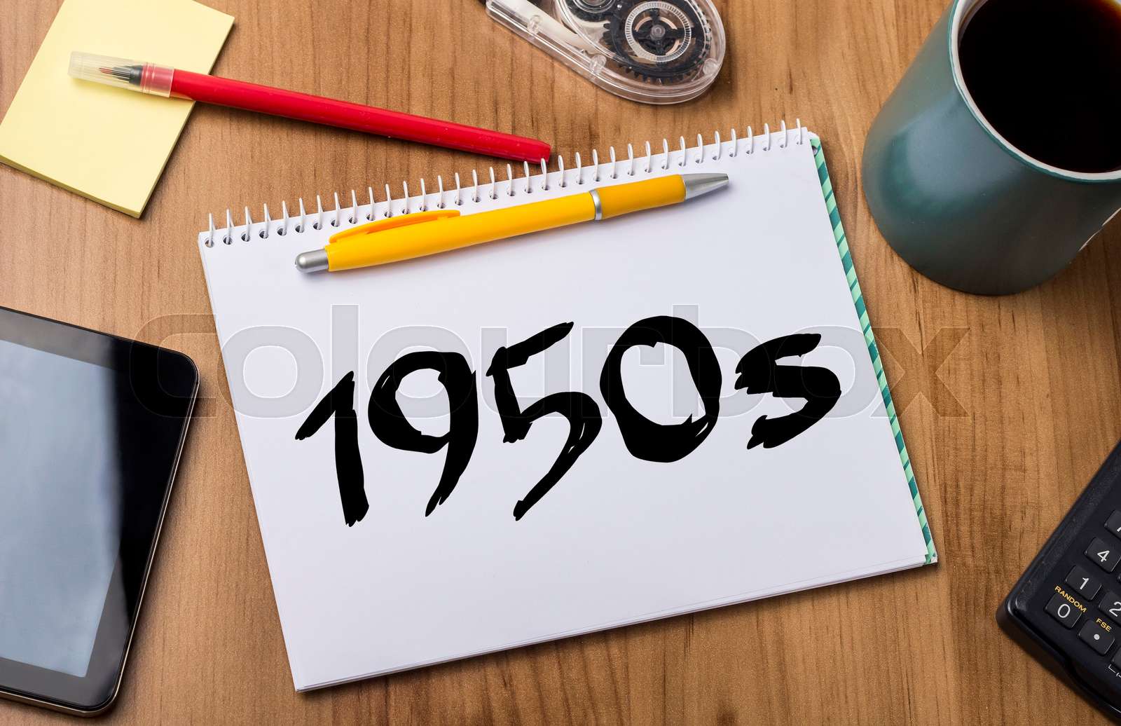 1950s - Note Pad With Text | Stock image | Colourbox