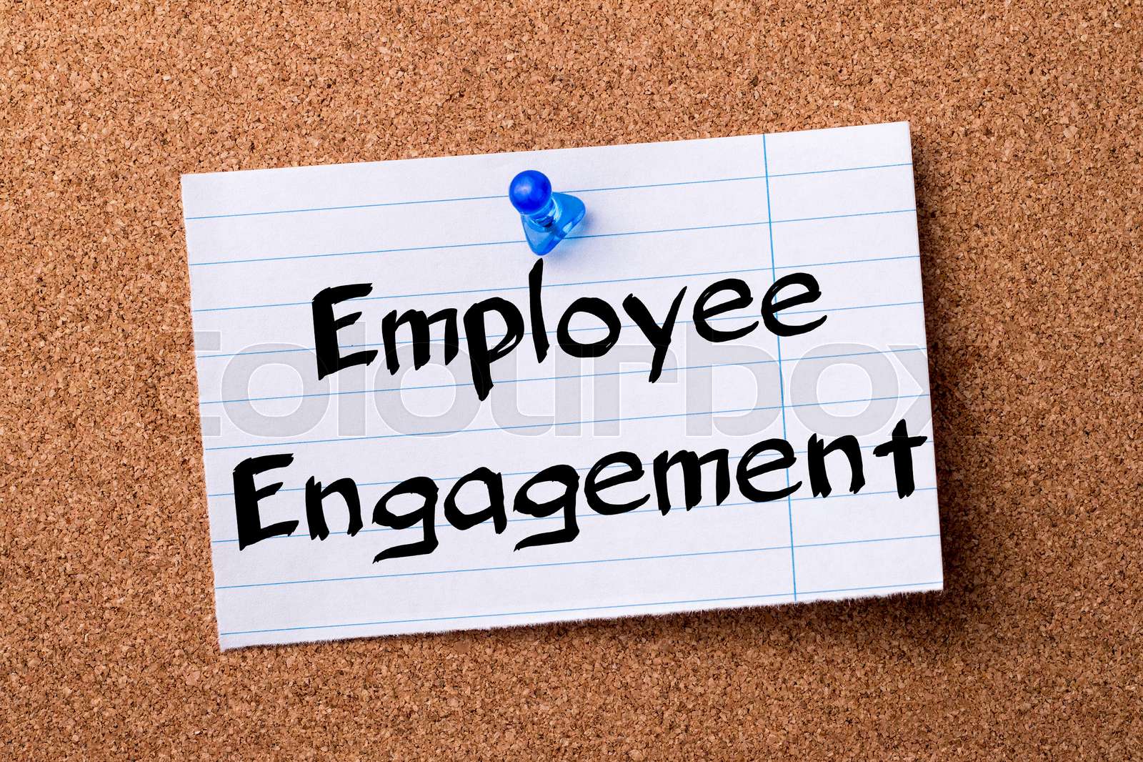 Employee Engagement - teared note paper pinned on bulletin board ...