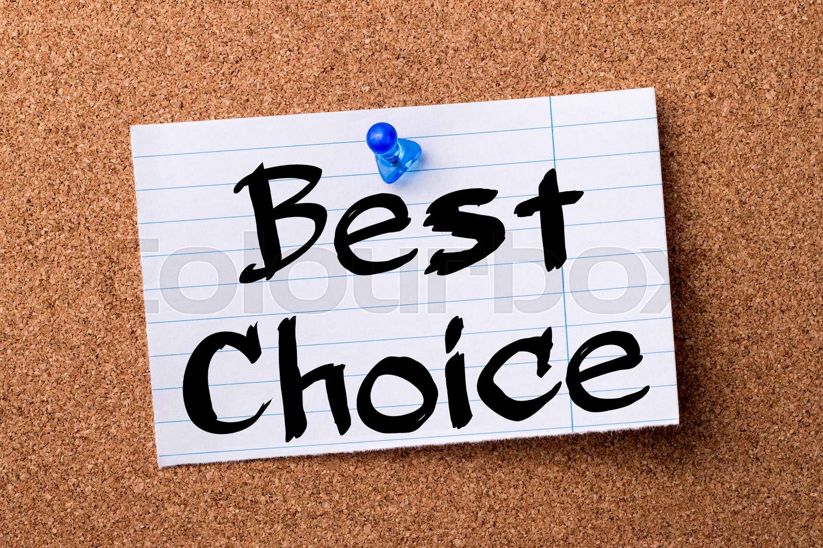Best Choice - teared note paper pinned on bulletin board | Stock image ...