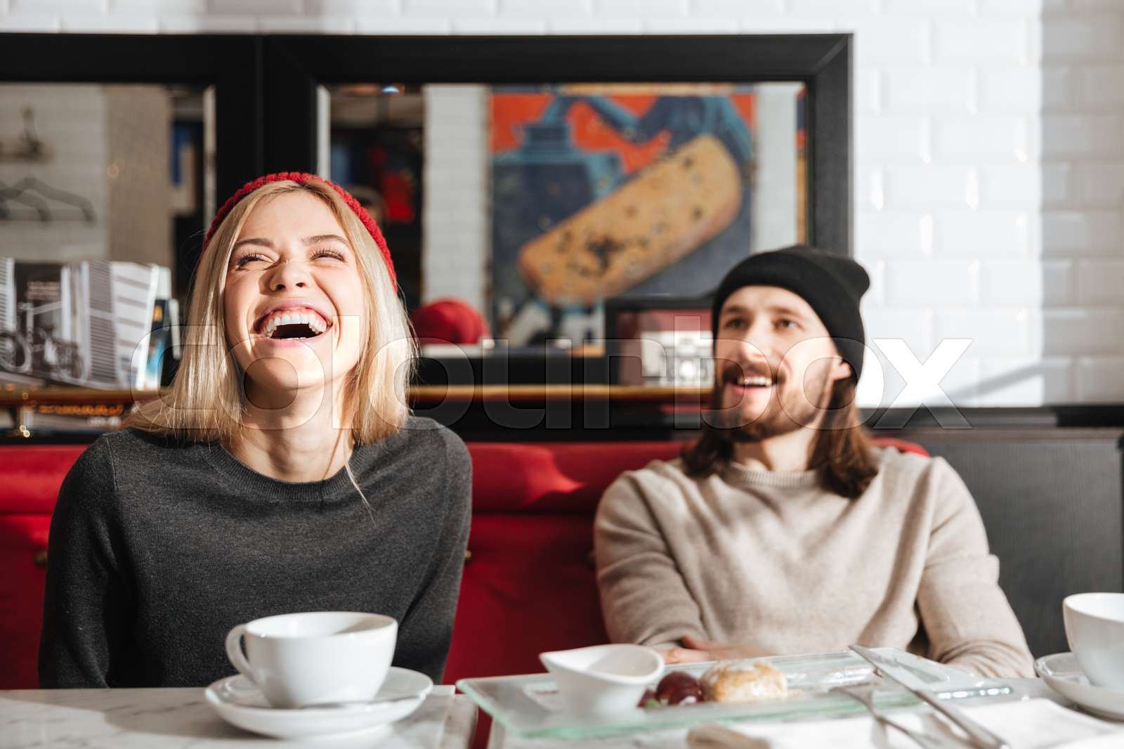 Laughing woman with her boyfriend | Stock image | Colourbox