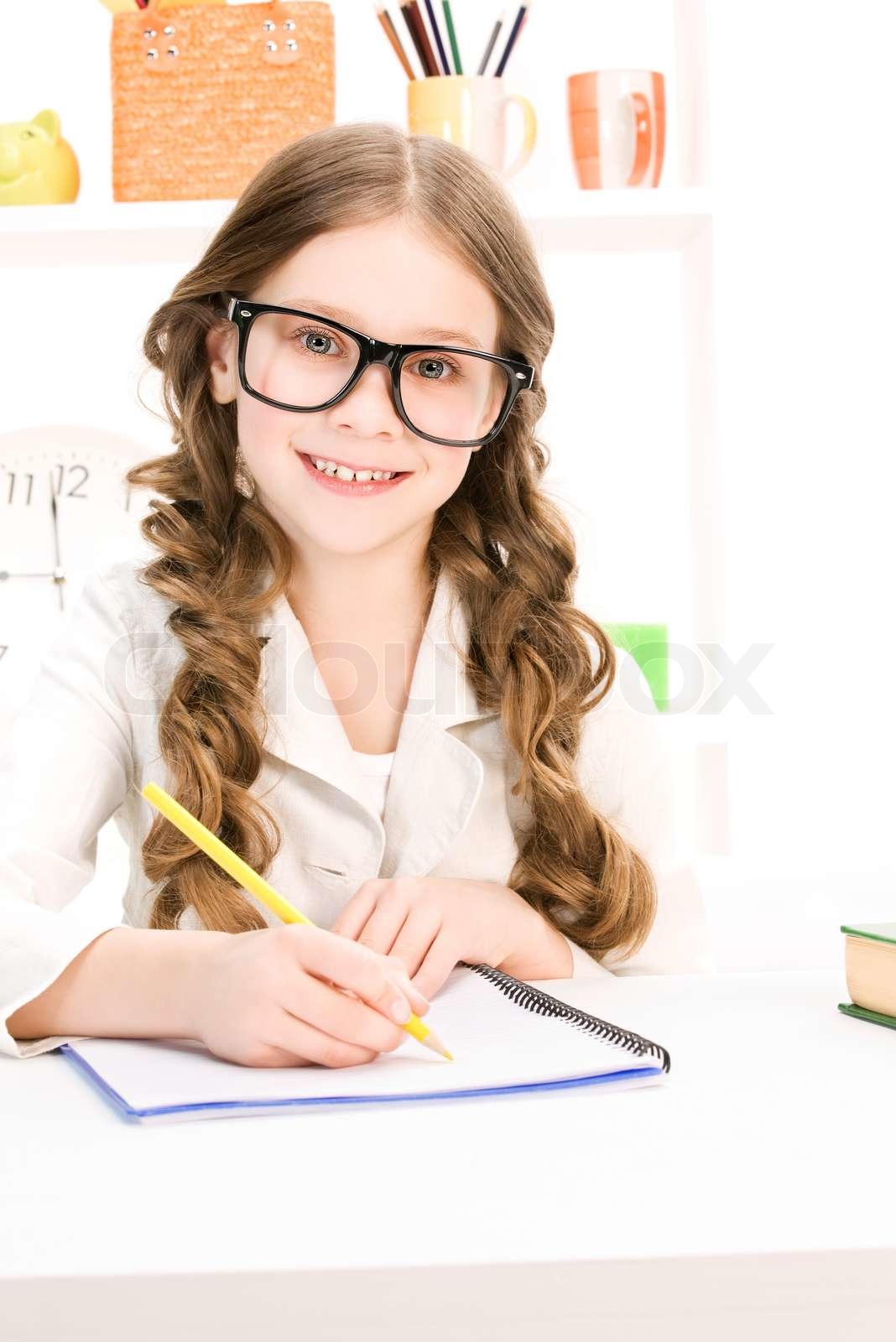 bright picture of learning elementary school student | Stock image ...