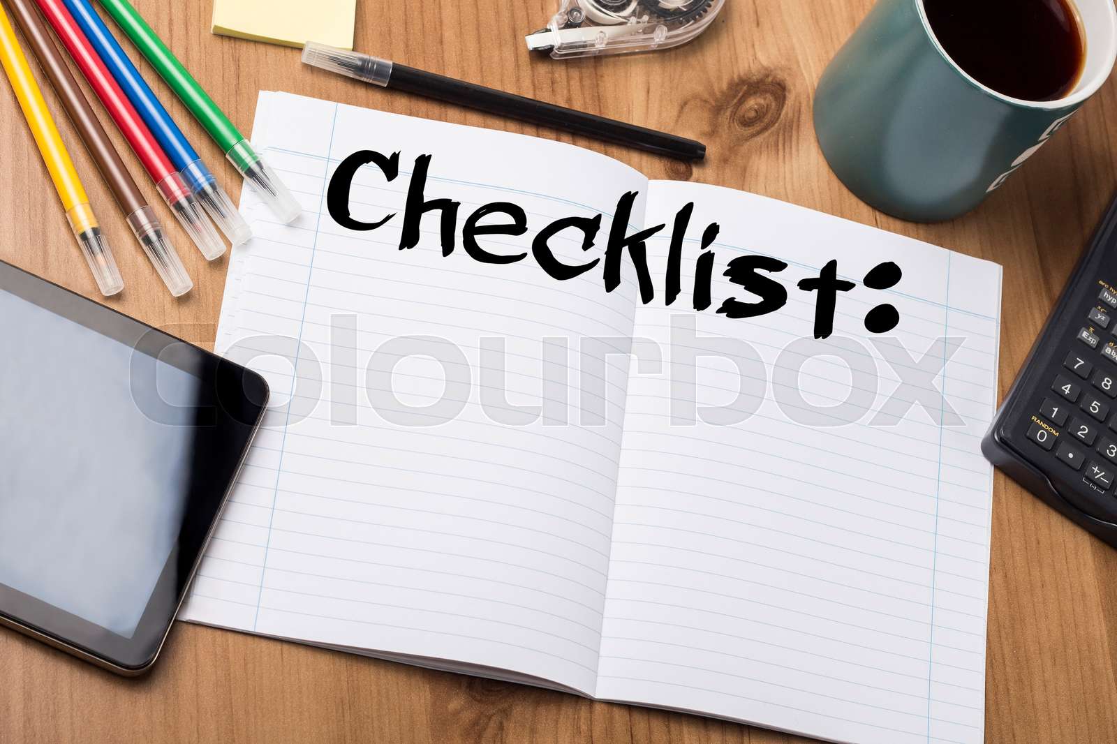 Checklist: - Note Pad With Text | Stock image | Colourbox