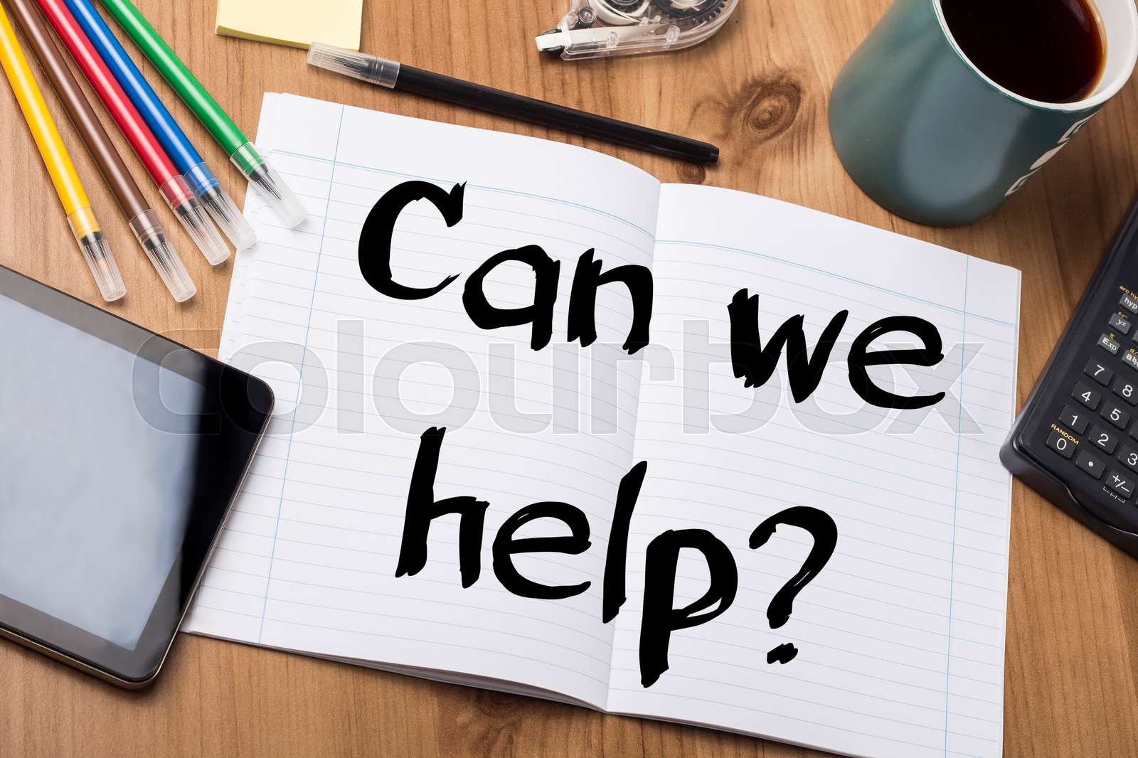 Can we help? - Note Pad With Text | Stock image | Colourbox