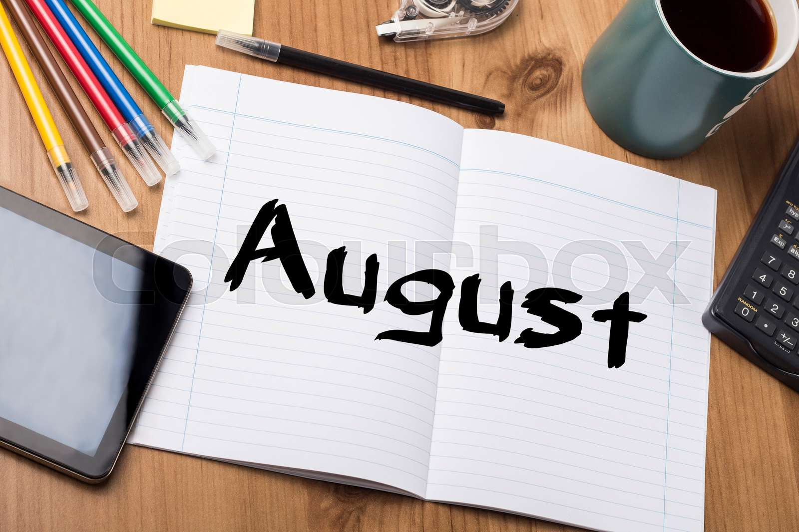 August - Note Pad With Text | Stock image | Colourbox