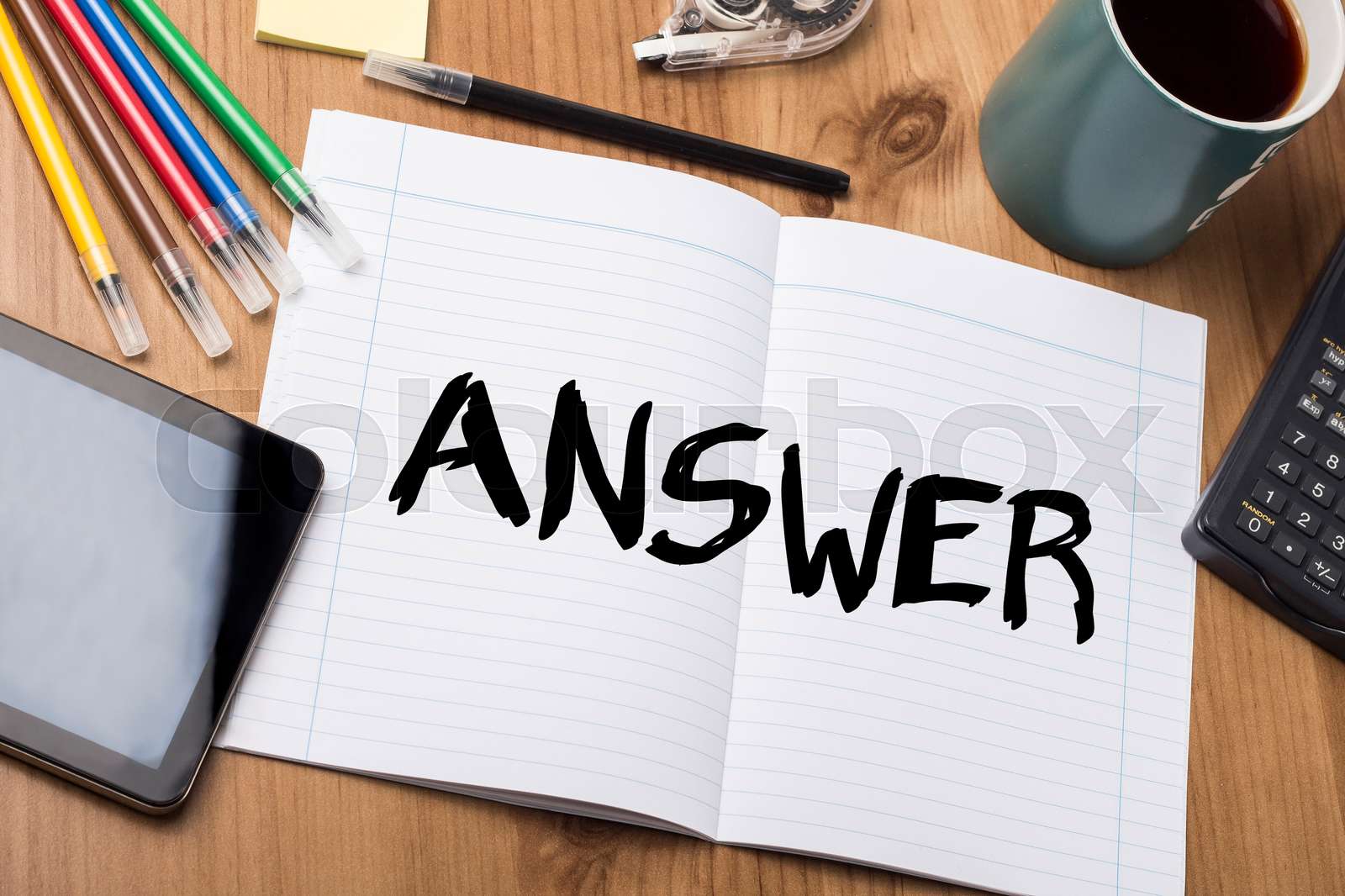 ANSWER - Note Pad With Text | Stock image | Colourbox