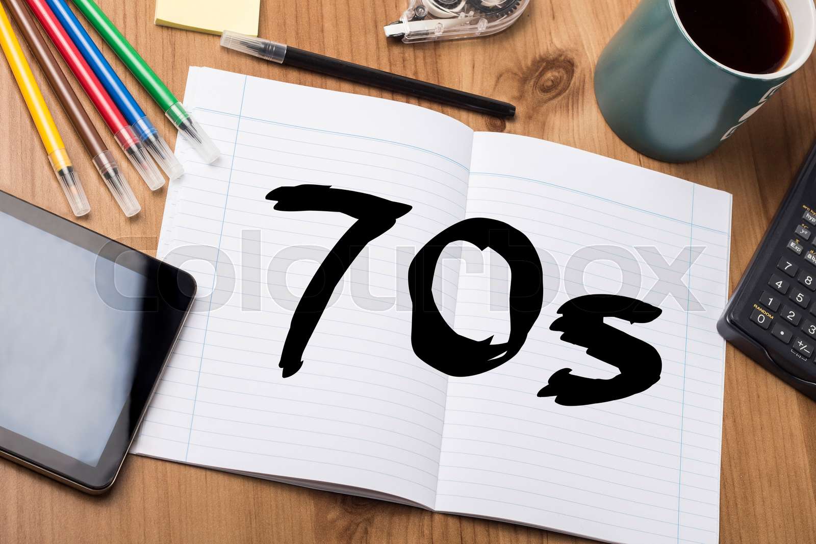 70s - Note Pad With Text | Stock image | Colourbox