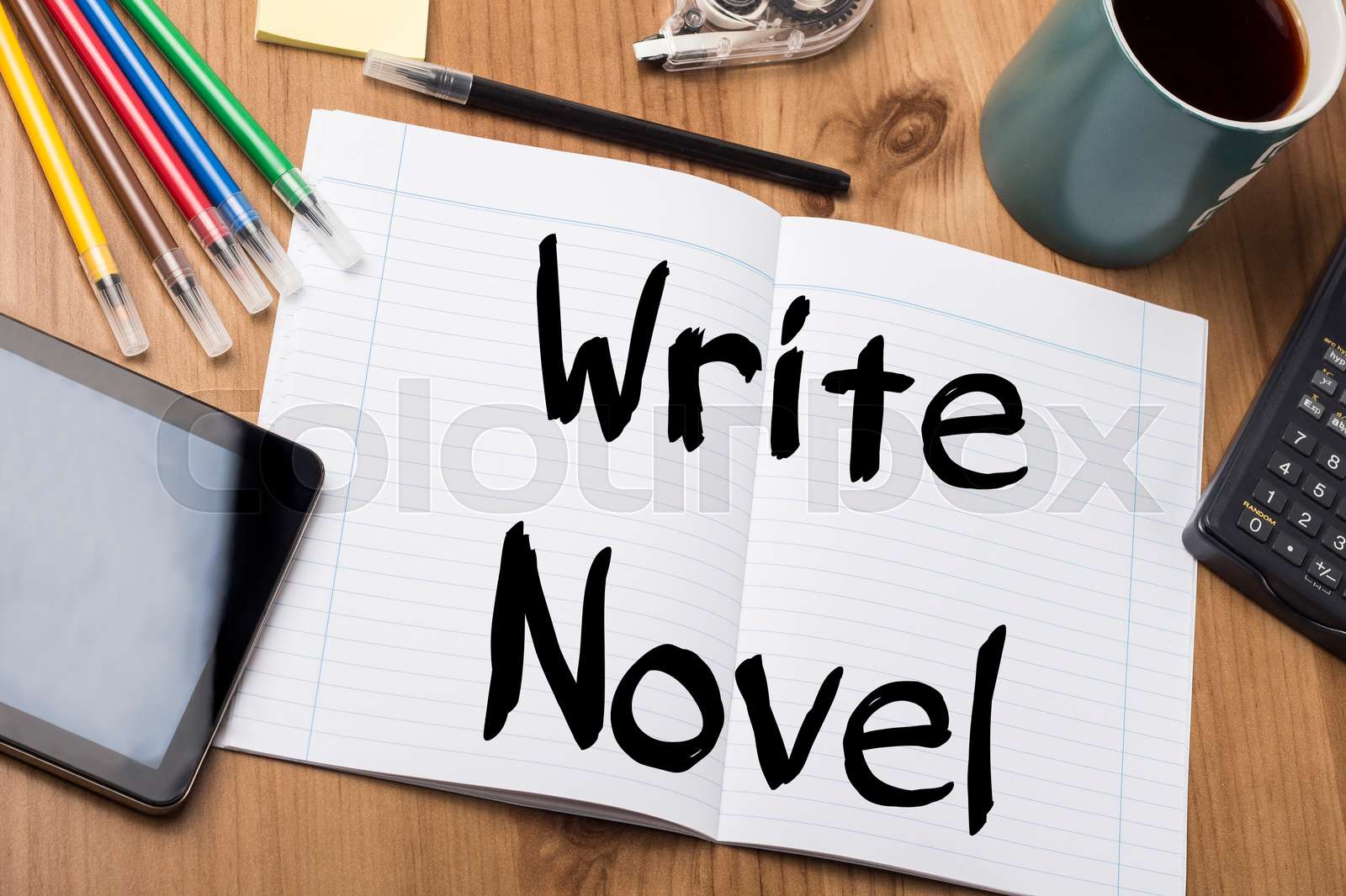 Write Novel - Note Pad With Text | Stock image | Colourbox