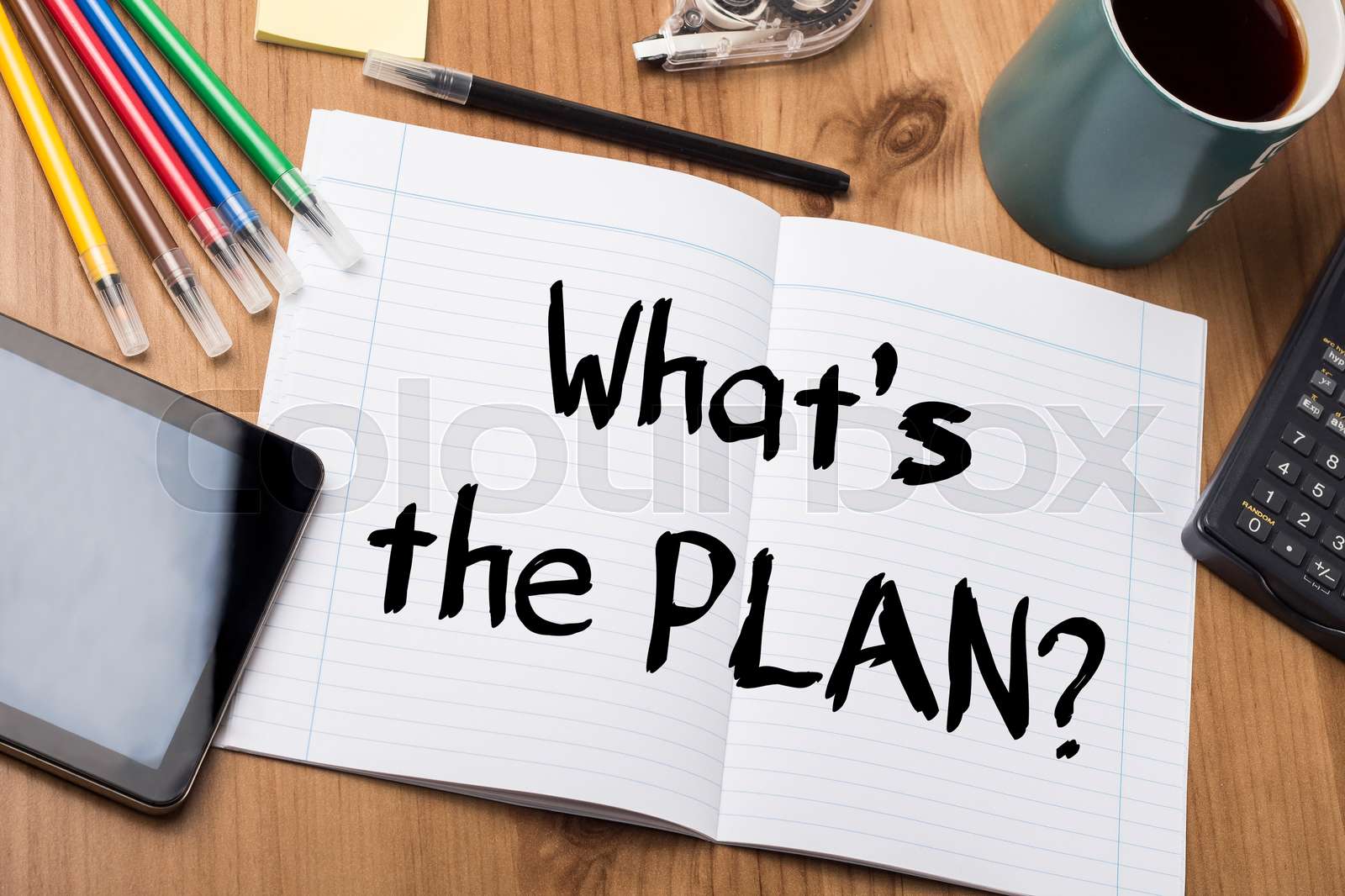 What’s the PLAN? - Note Pad With Text | Stock image | Colourbox