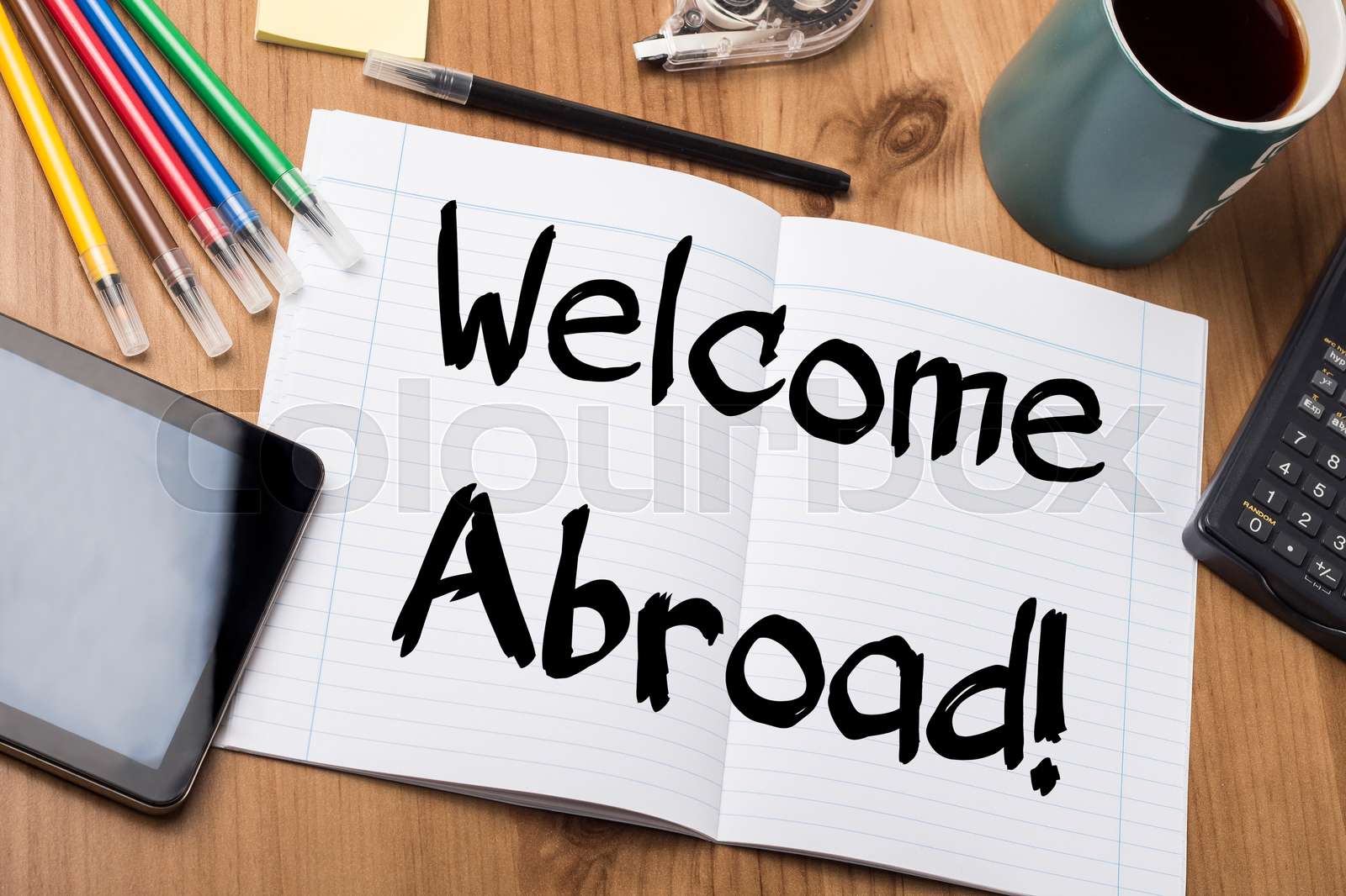 Welcome Abroad! - Note Pad With Text | Stock image | Colourbox