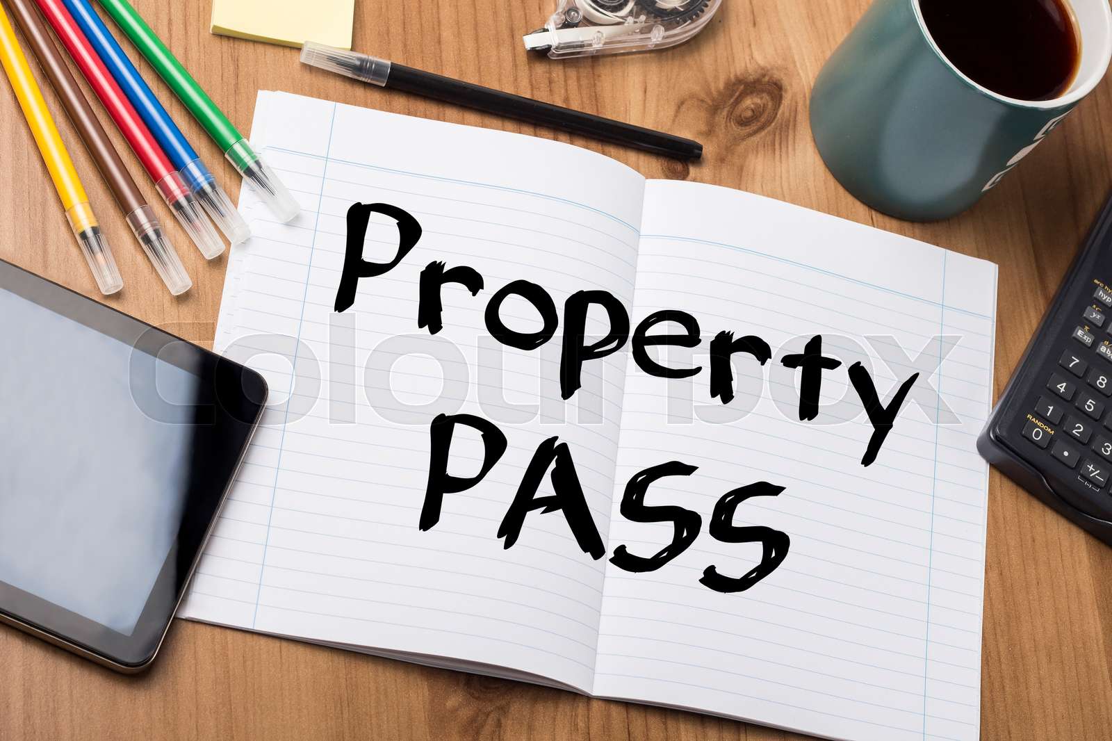 Property PASS - Note Pad With Text | Stock image | Colourbox