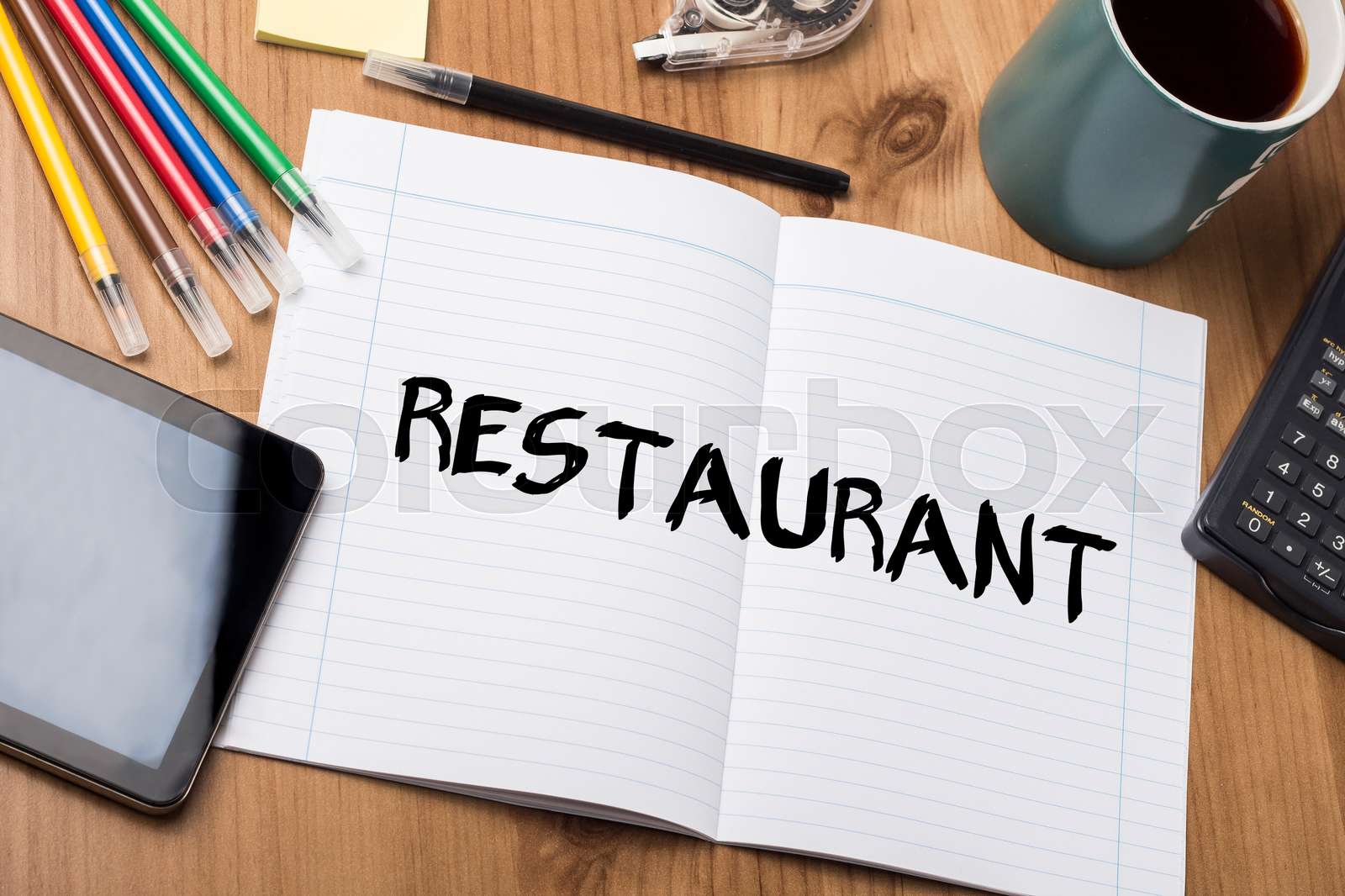 RESTAURANT - Note Pad With Text | Stock image | Colourbox