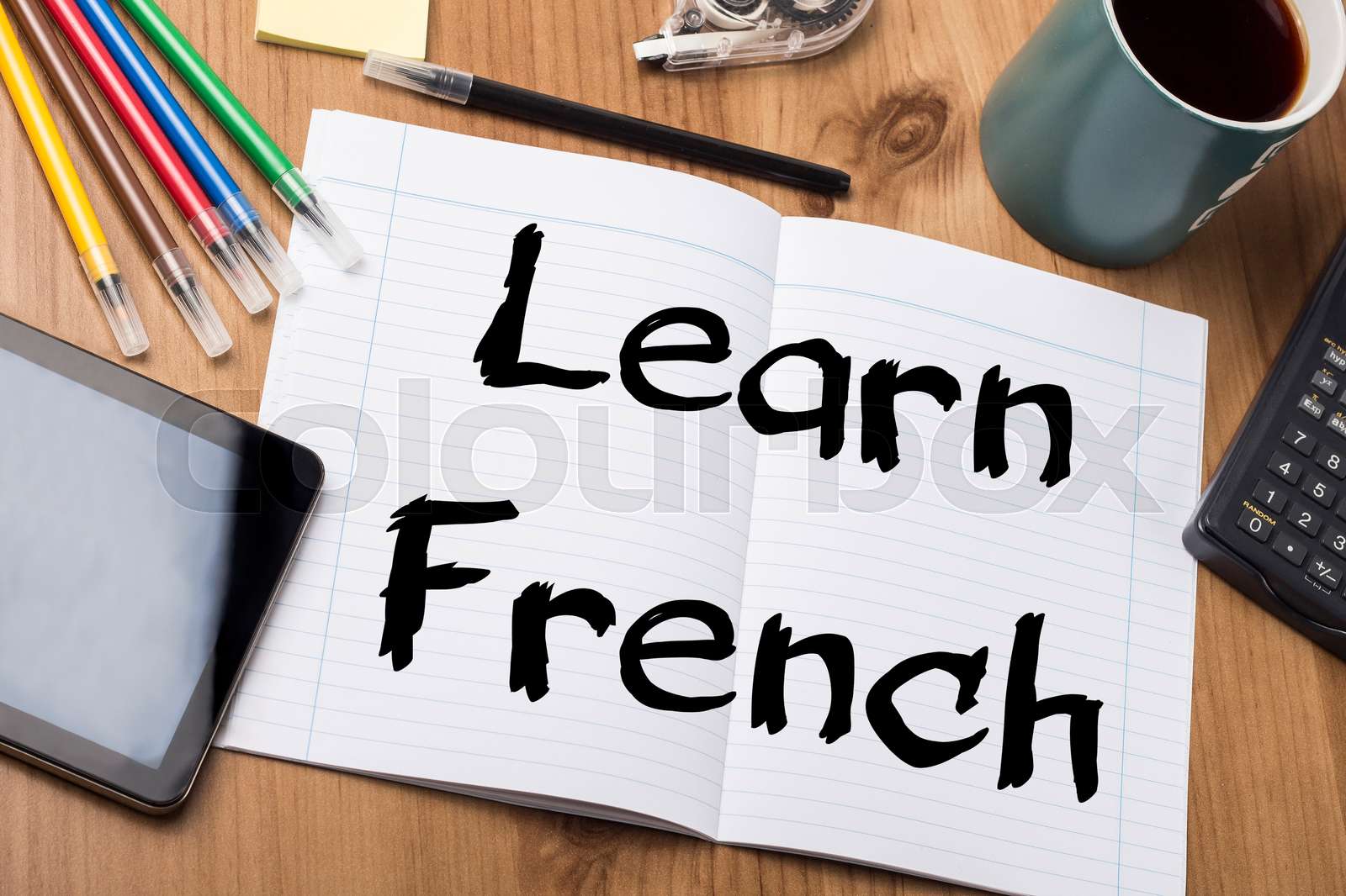 Learn French - Note Pad With Text | Stock image | Colourbox
