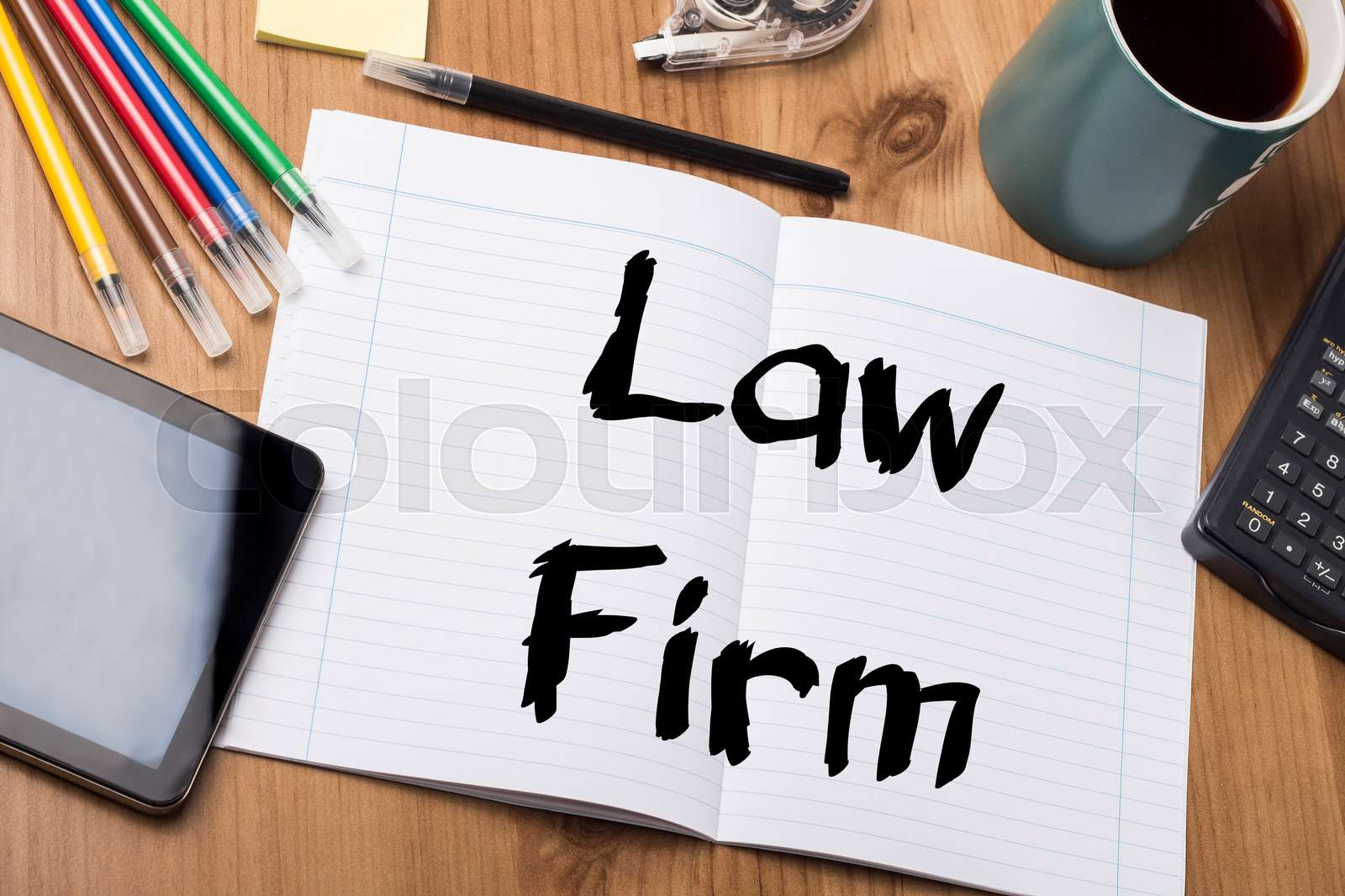 Law Firm Note Pad With Text Stock Image Colourbox