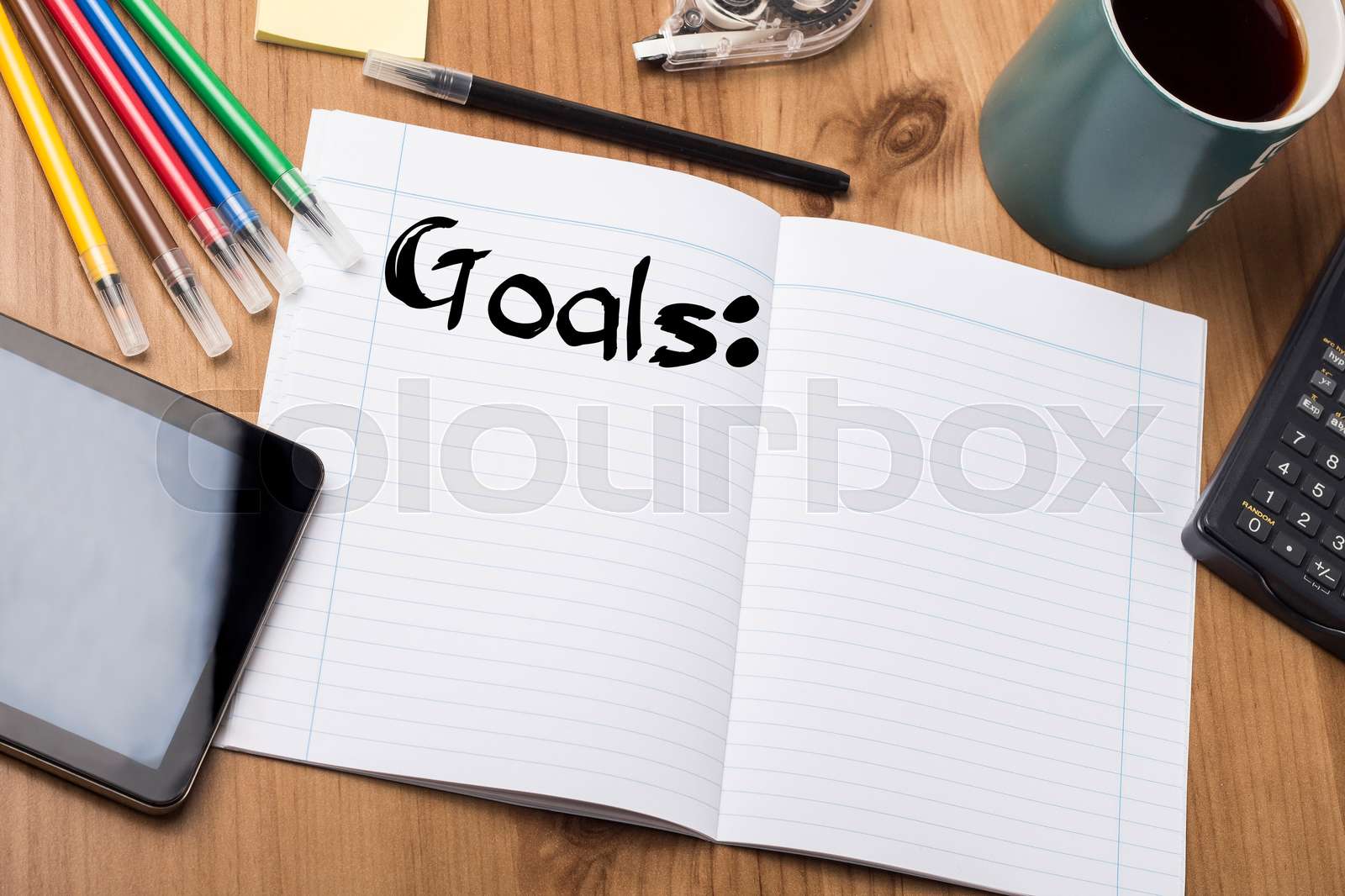 Goals: - Note Pad With Text | Stock image | Colourbox