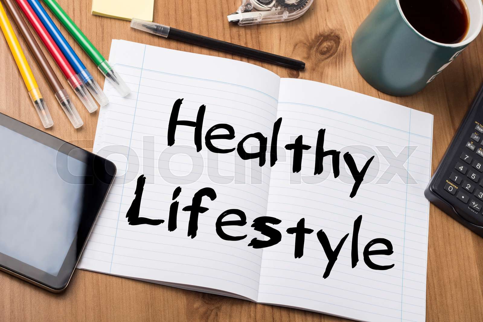 Healthy Lifestyle - Note Pad With Text | Stock image | Colourbox