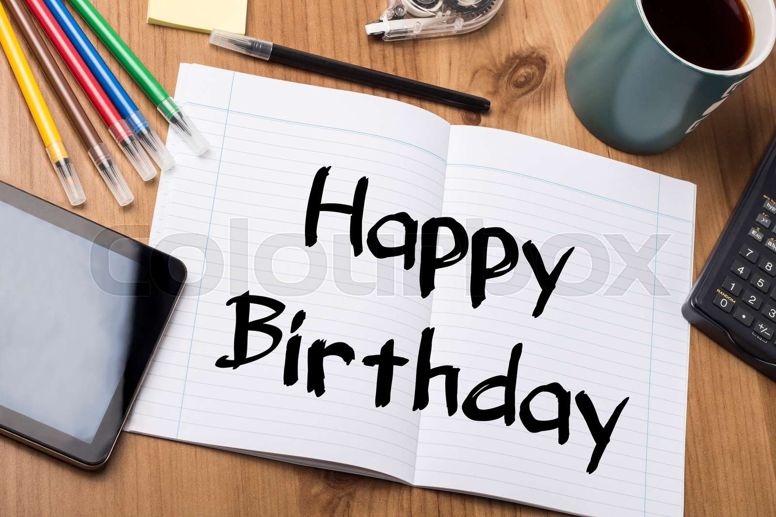 Happy Birthday - Note Pad With Text | Stock image | Colourbox
