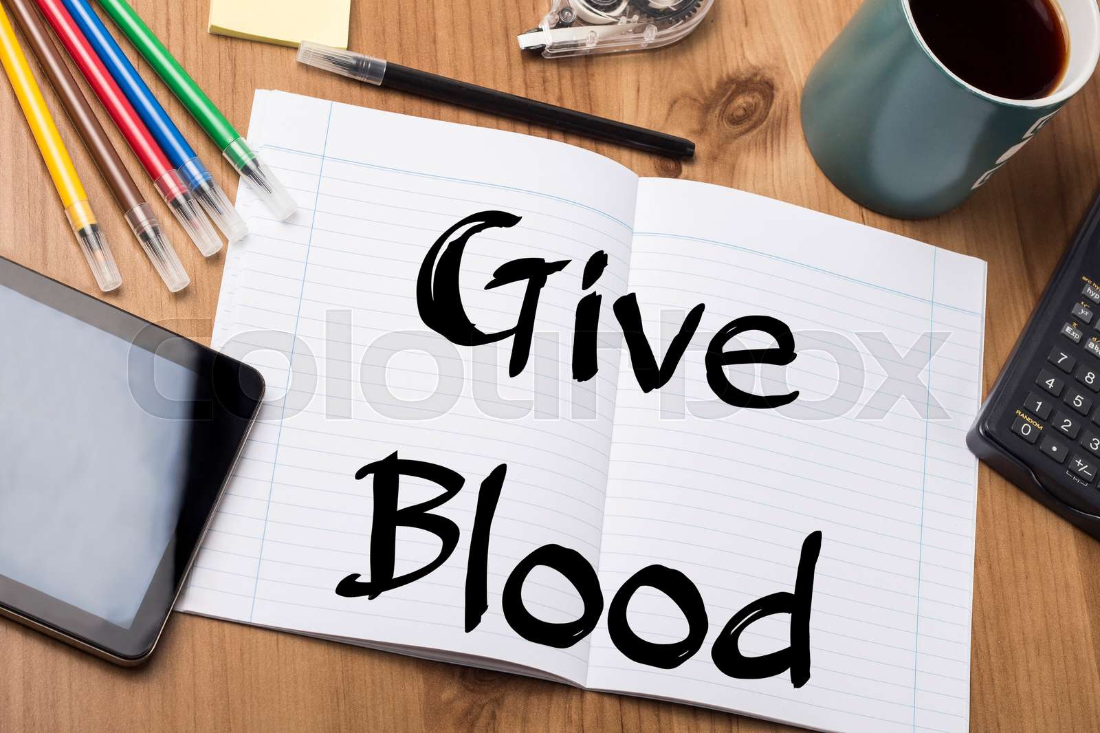 Give Blood - Note Pad With Text | Stock image | Colourbox