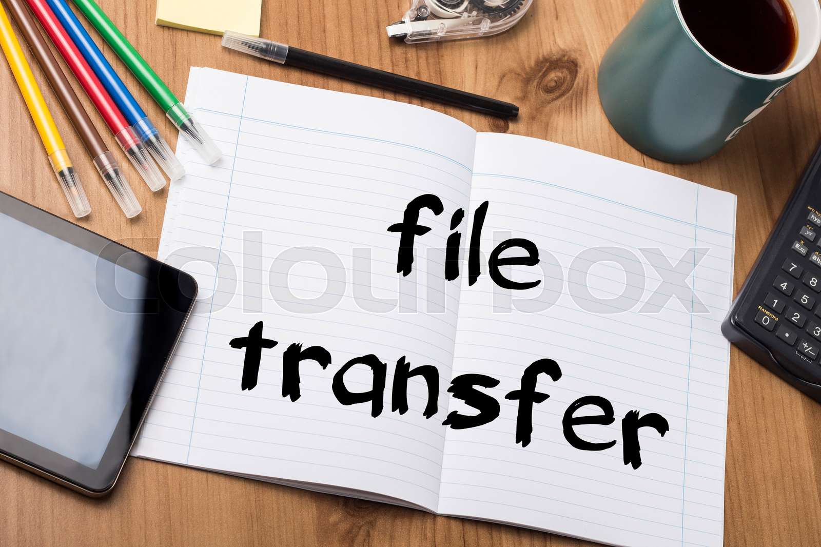 File transfer - Note Pad With Text | Stock image | Colourbox
