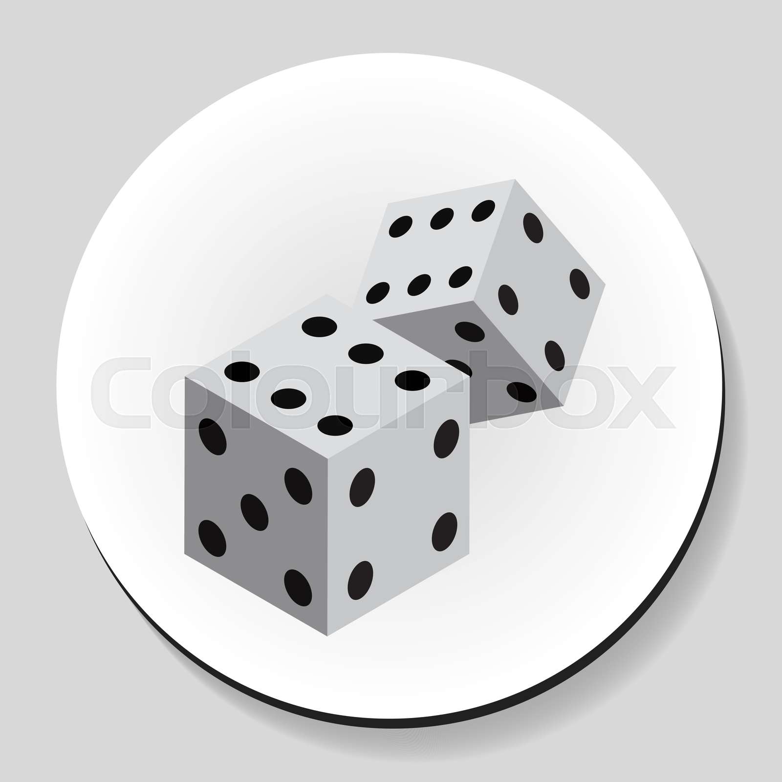 Dice sticker icon flat style. Vector illustration. | Stock vector ...