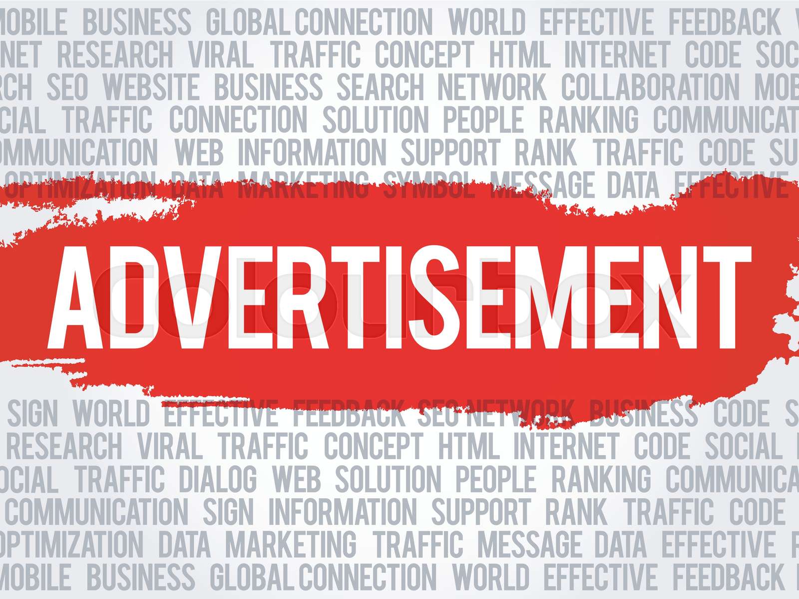 ADVERTISEMENT word cloud collage | Stock vector | Colourbox