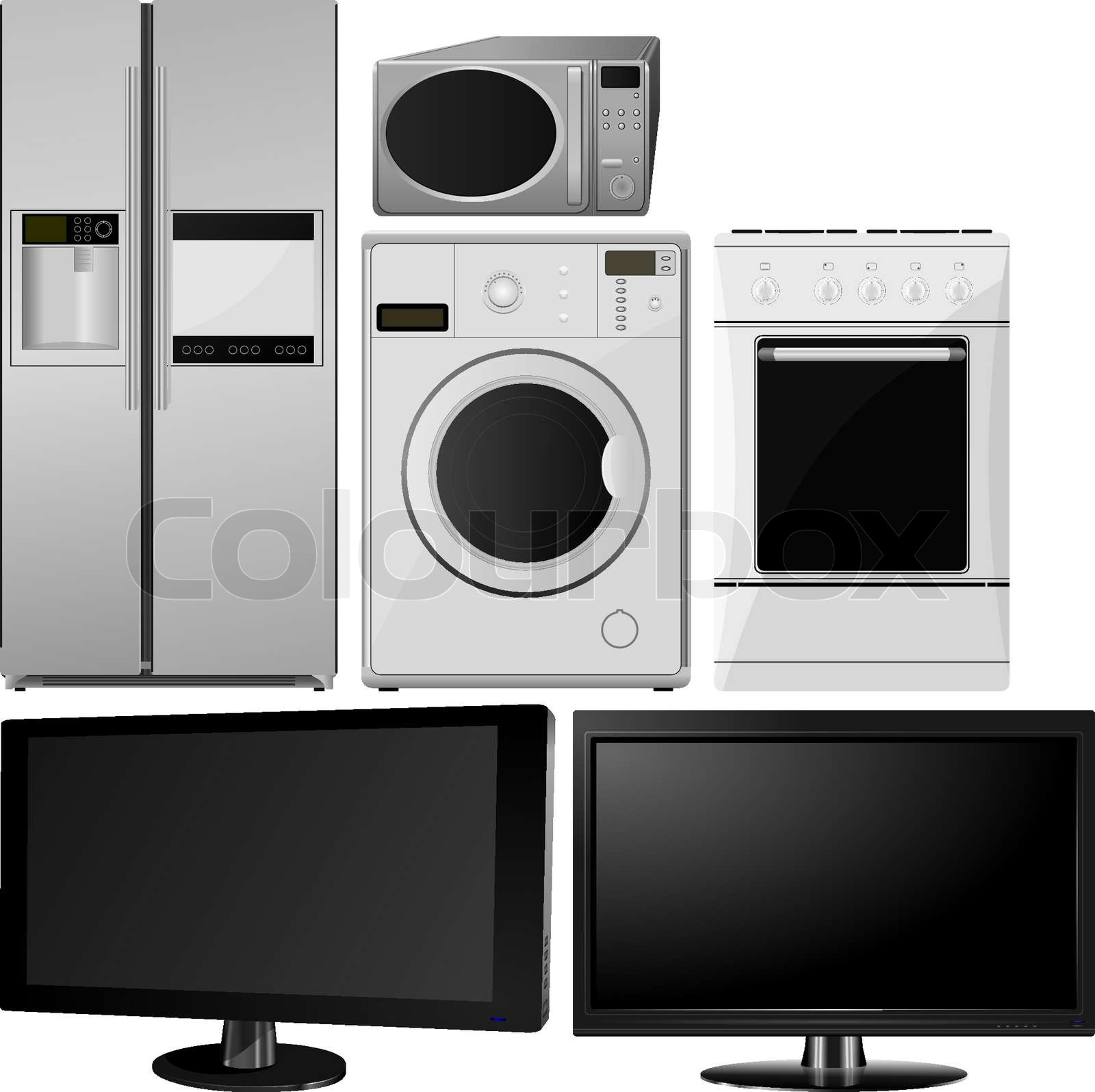 set of of household appliances. vector | Stock vector | Colourbox