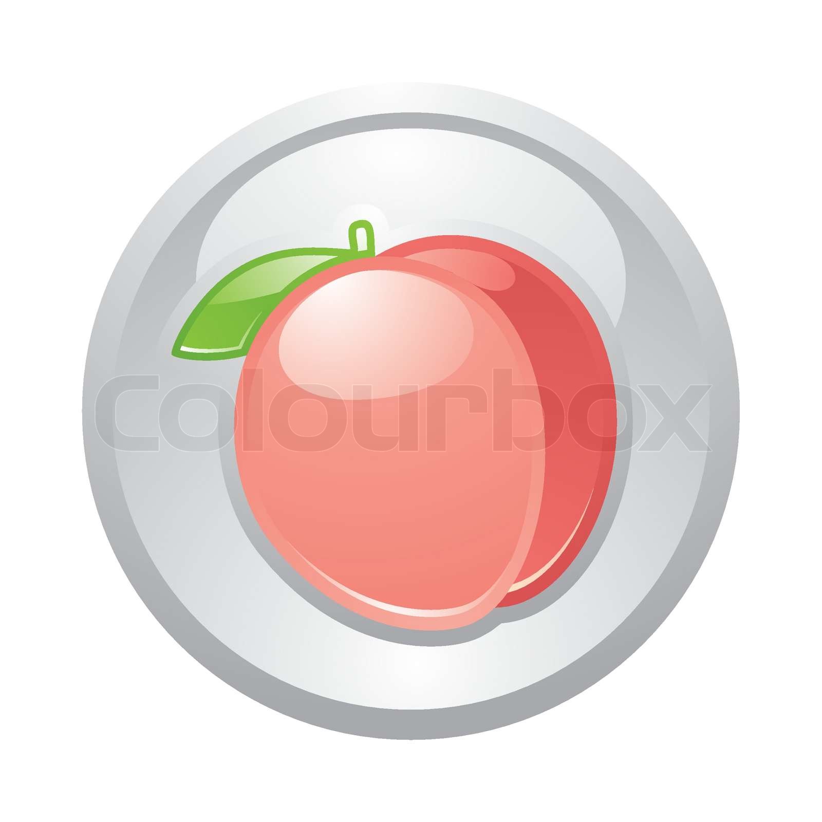 Gray button Peach | Stock vector | Colourbox