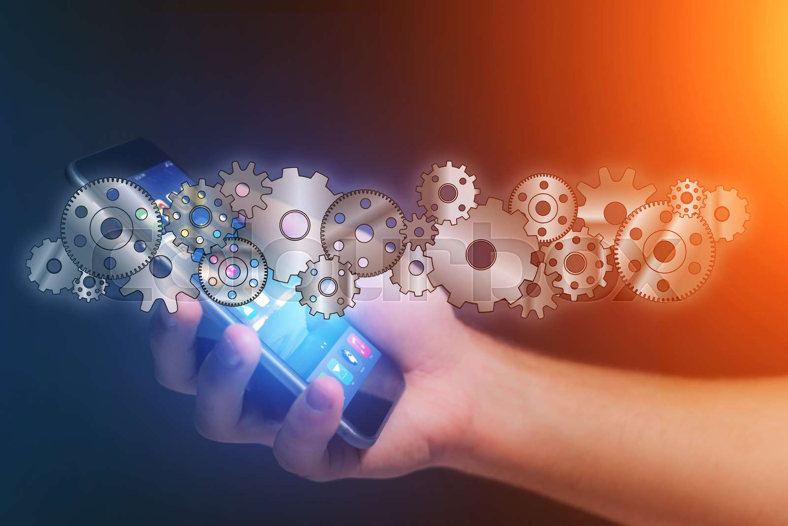 Concept of setting a technology interface with cogwheel - Gear wheel ...