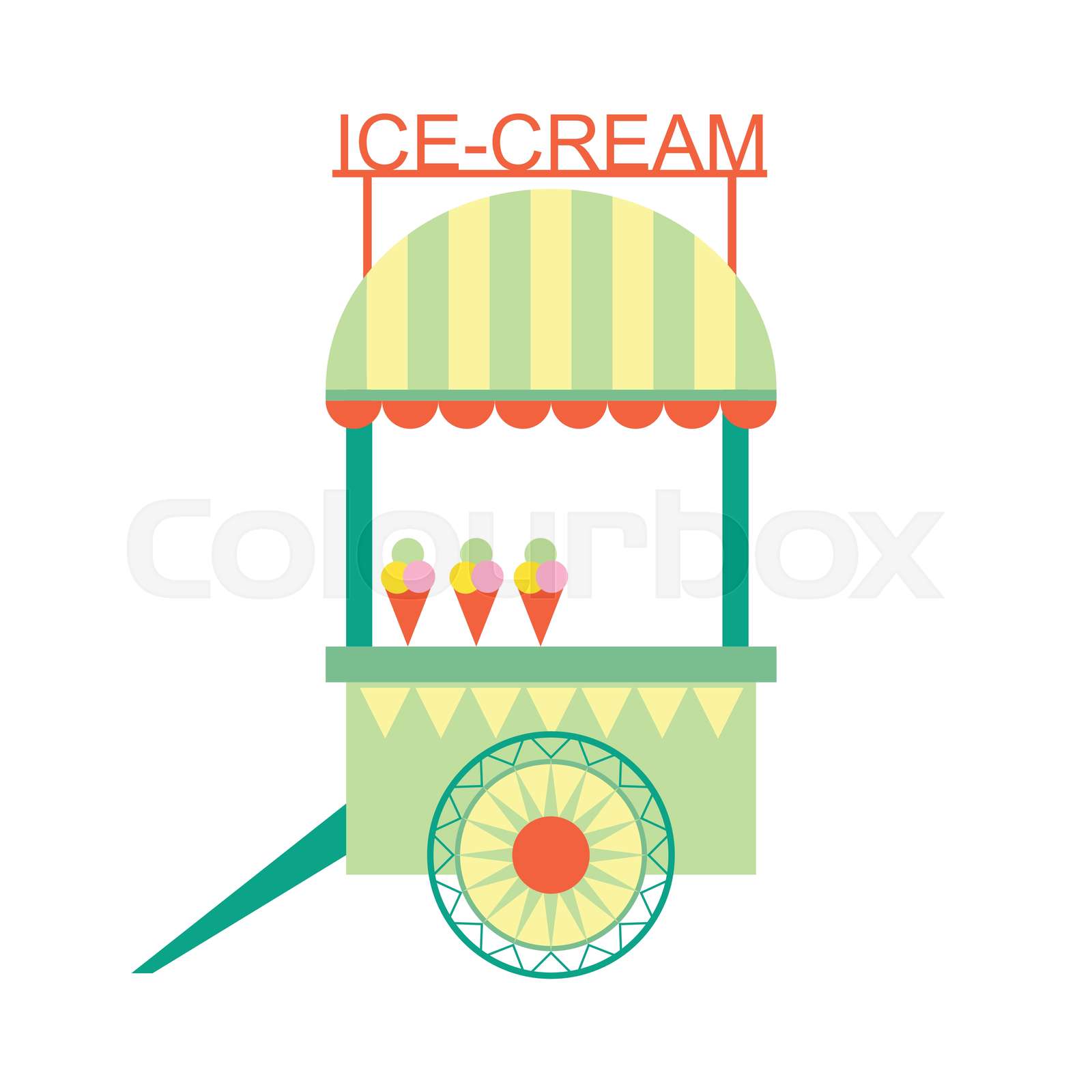 Ice-Cream Snack Stand On Wheels, Part Of Amusement Park And Fair Series ...