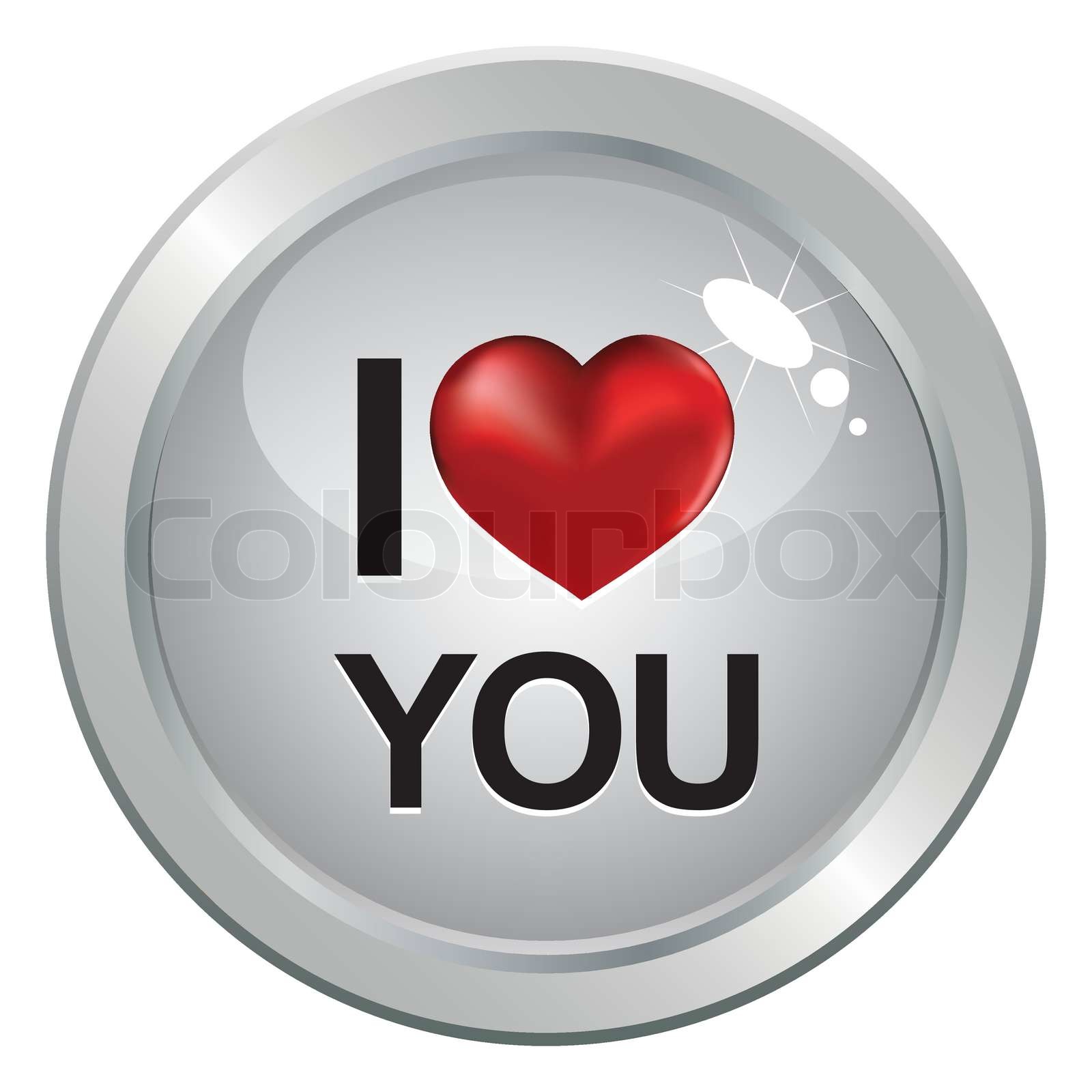 3d love glossy heart button for couple | Stock vector | Colourbox