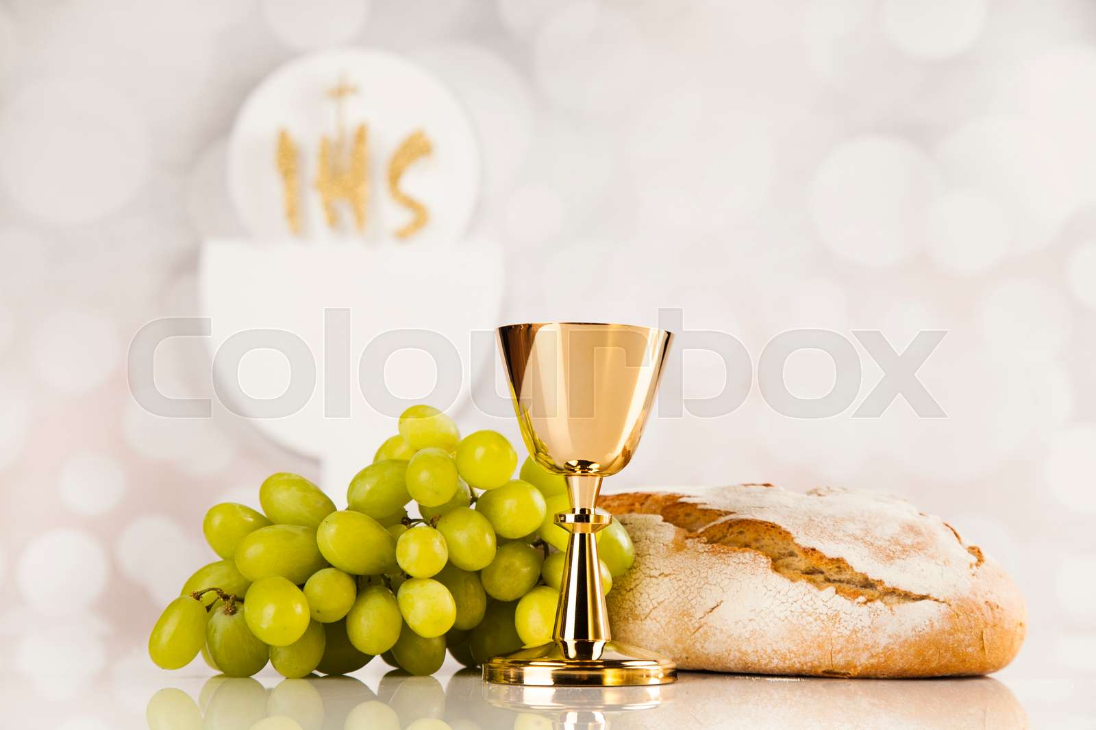 Holy communion for christianity religion, elements on white background ...